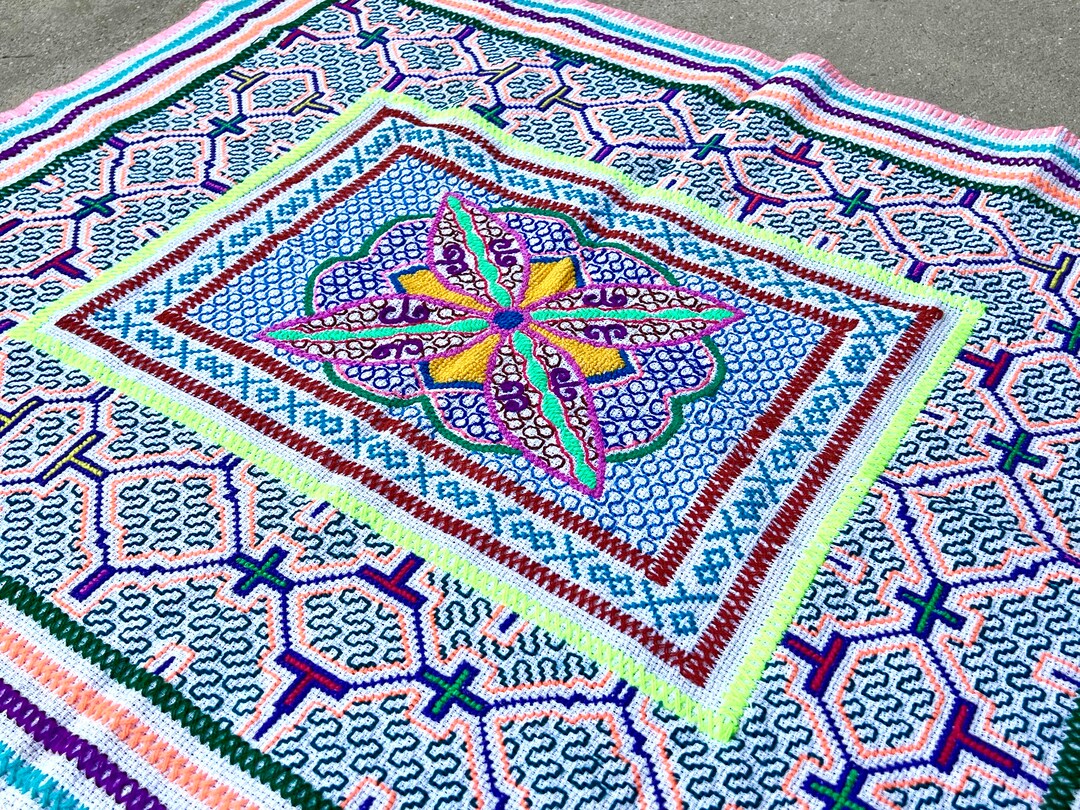 Shipibo Manta Cloth by Maestra Mathilde, Icaro for Achote, 32 X 27 ...