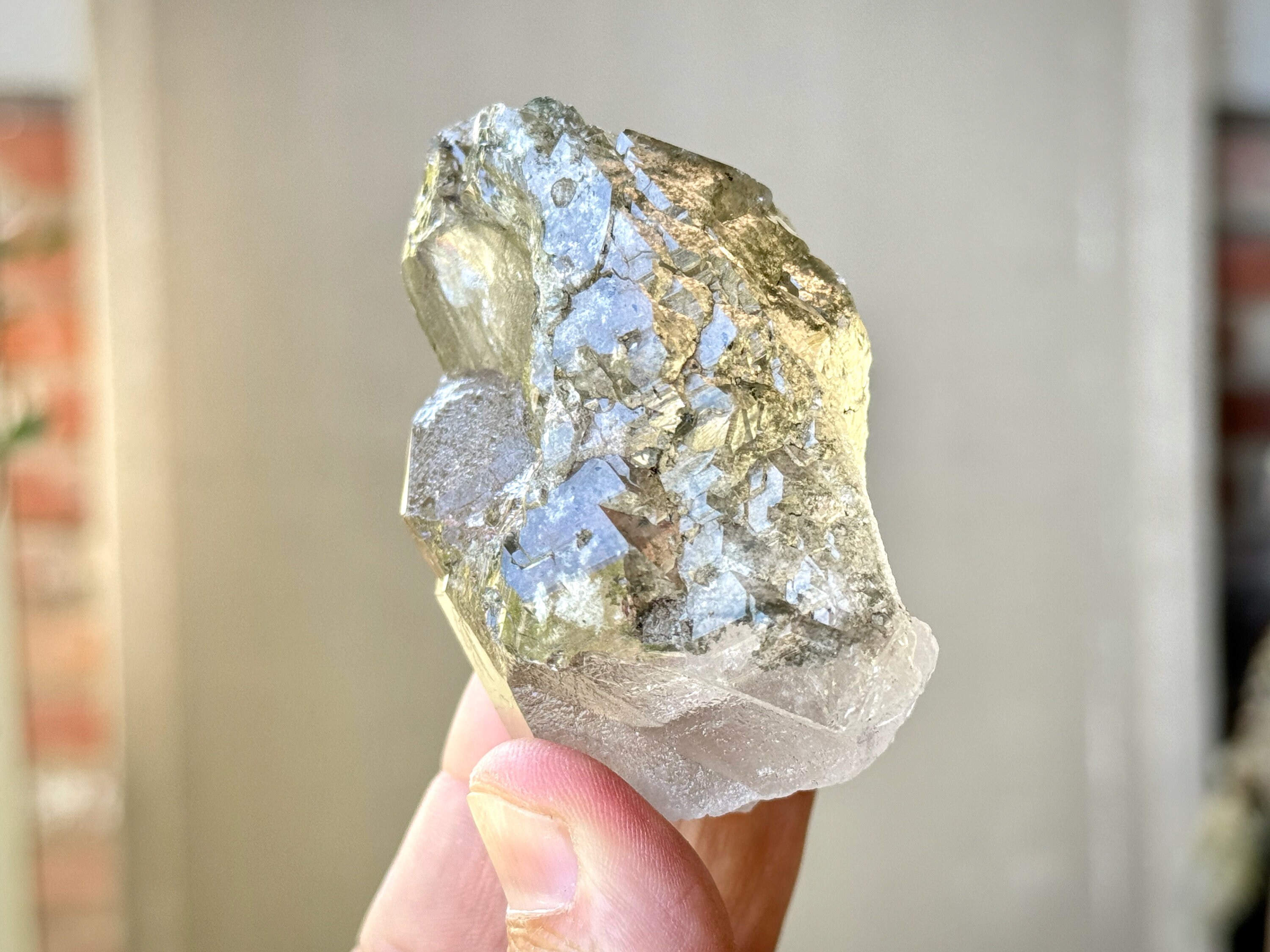 Lodolite Quartz, Water Clear with Key Imprint & Etched Textures, 172g ...