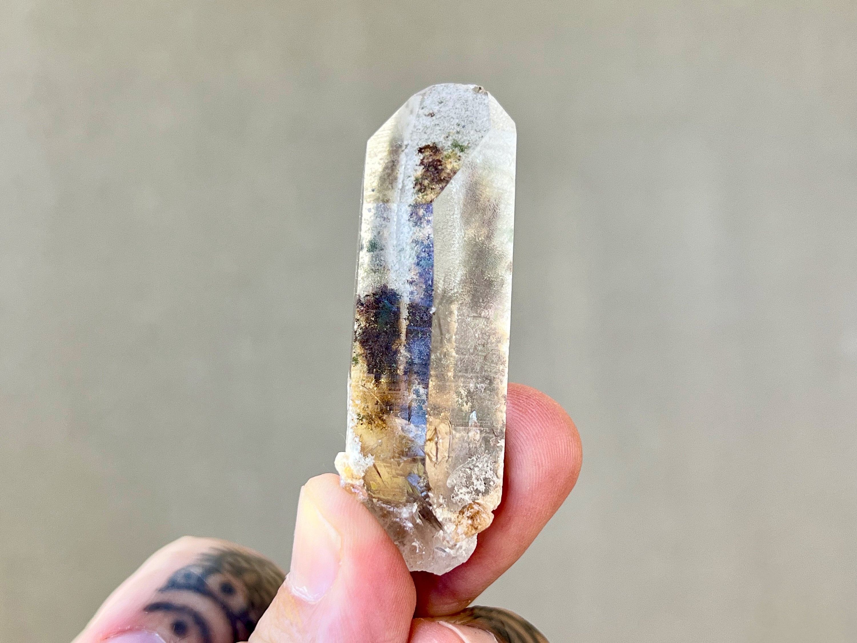 Lodolite Garden Quartz with Colorful Green Chlorite and Red Hematite ...