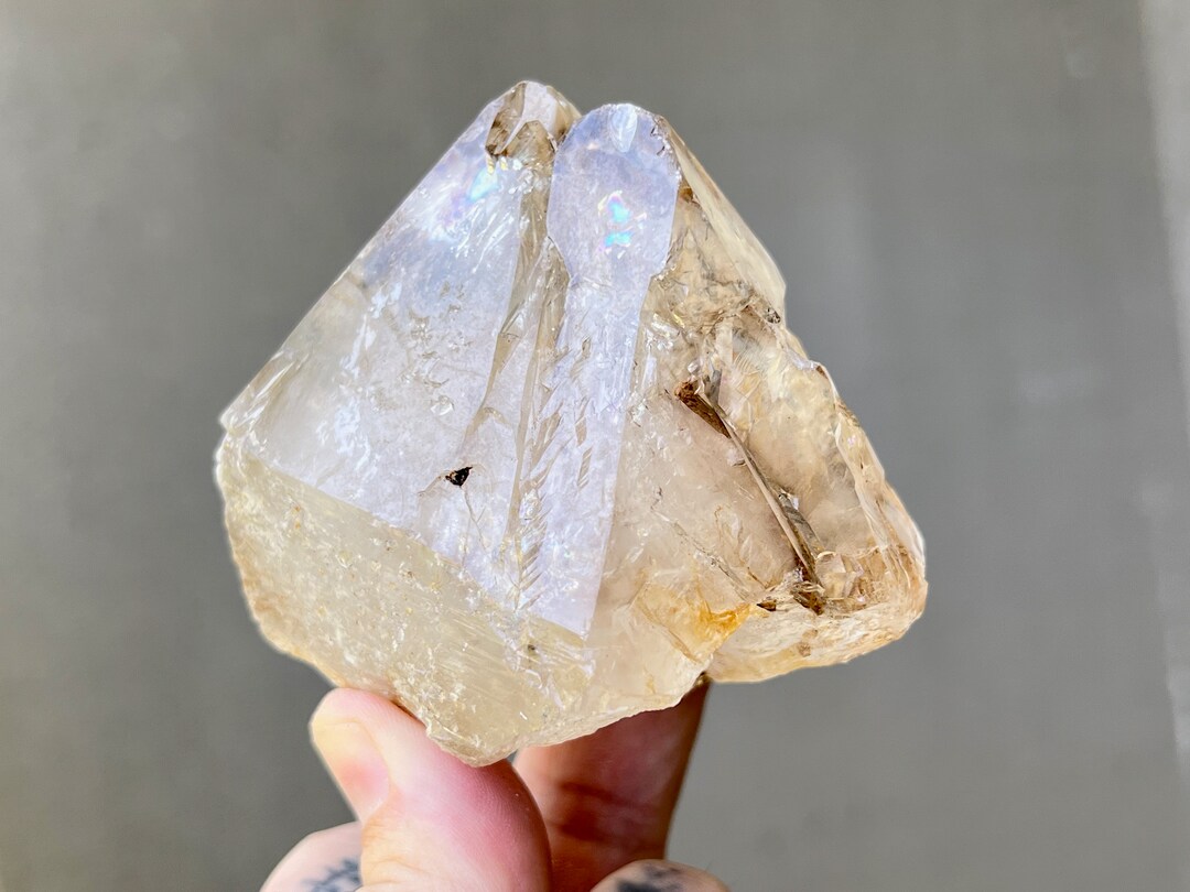 Lustrous Elestial Quartz With Beautiful Rainbows and Smoky Highlights ...