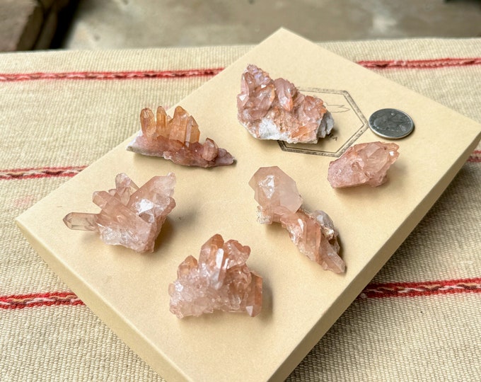 Tangerine Quartz Cluster Lot, 6 Pieces, Natural Tangerine Quartz With ...
