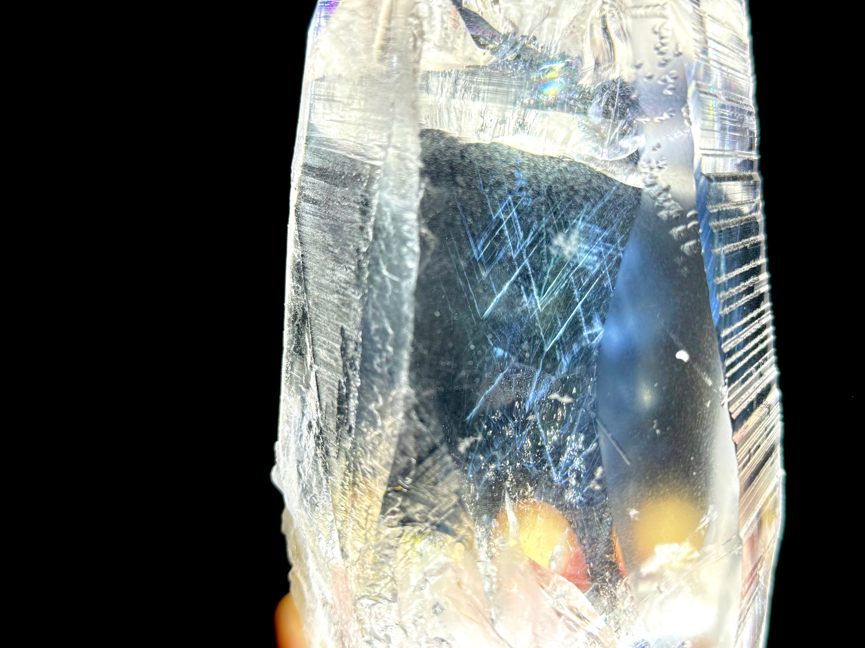 Blue Needle Lemurian Quartz, Rare Dow Crystal with Rainbow, 1.7 Kilo ...