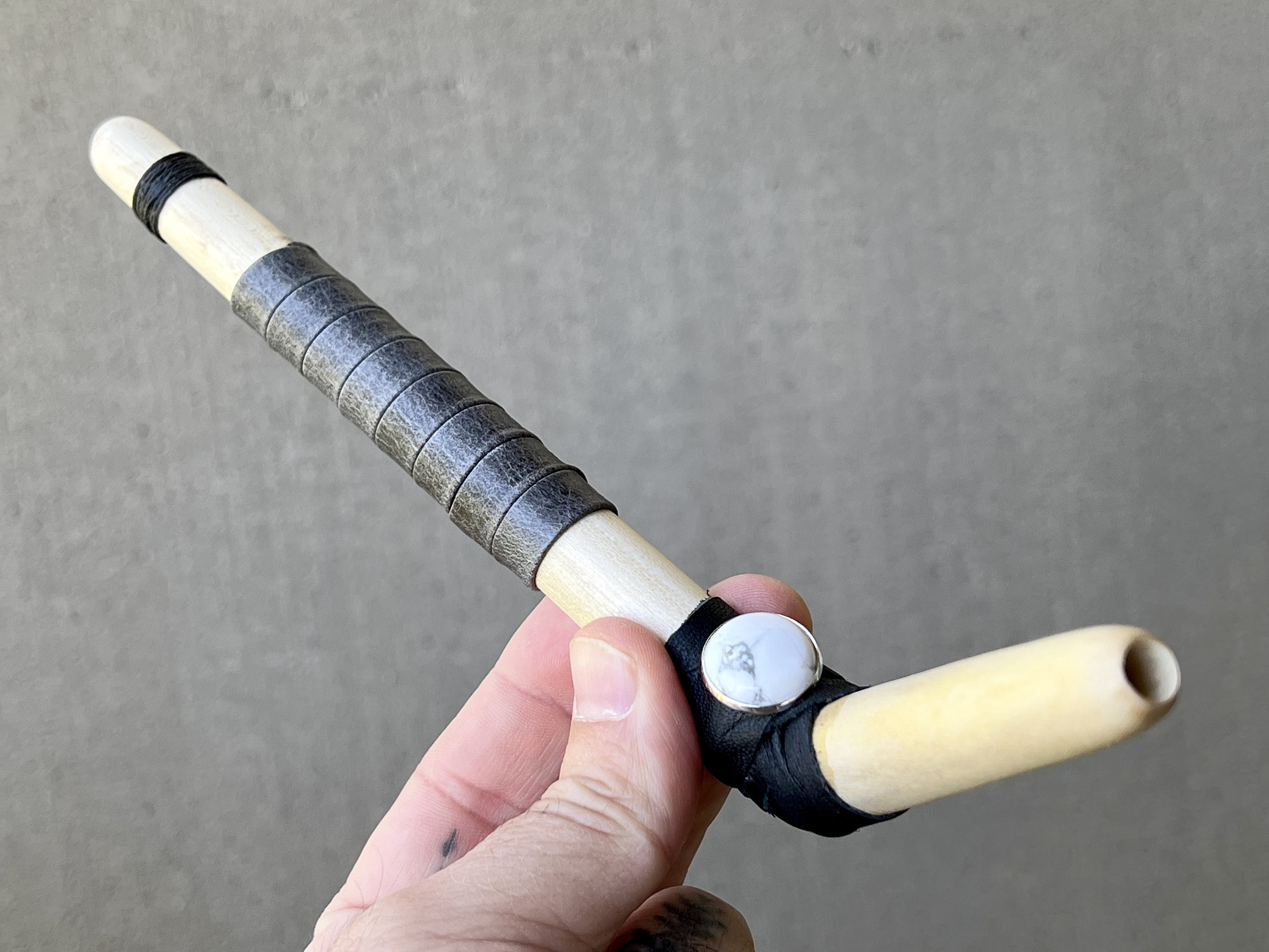Tepi Pipe with Howlite Stone, Solid Wood Tepi Pipe, Handcrafted ...