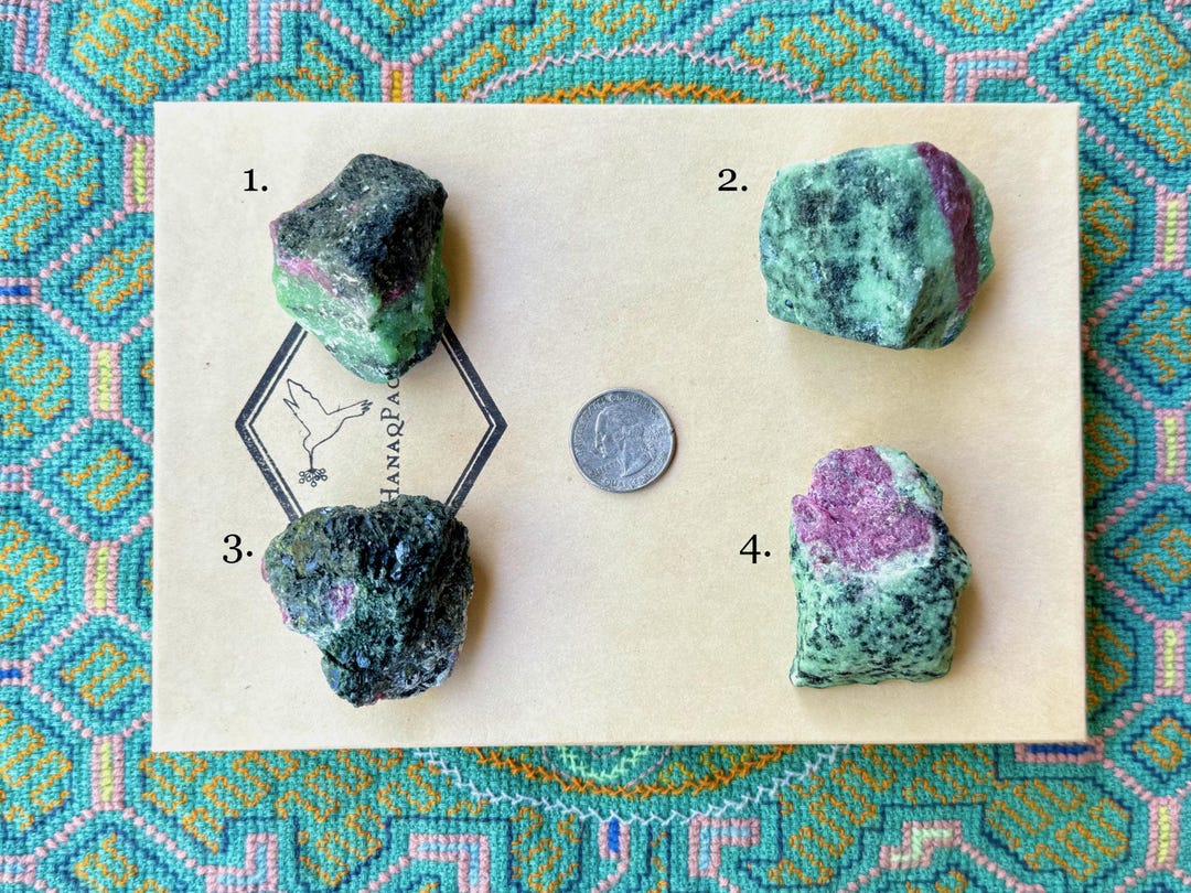 Ruby in Zoisite, Choose ONE of Four Natural Raw Ruby in Zoisite Stones, Heart Chakra, Prosperity ...