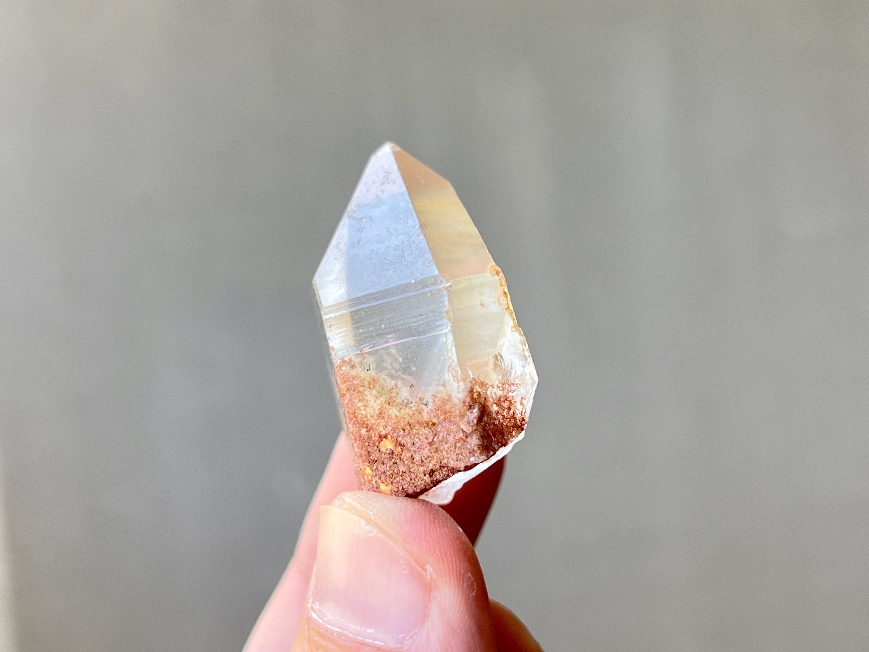 Lemurian Garden Quartz with White Kaolinite and Orange Hematite ...