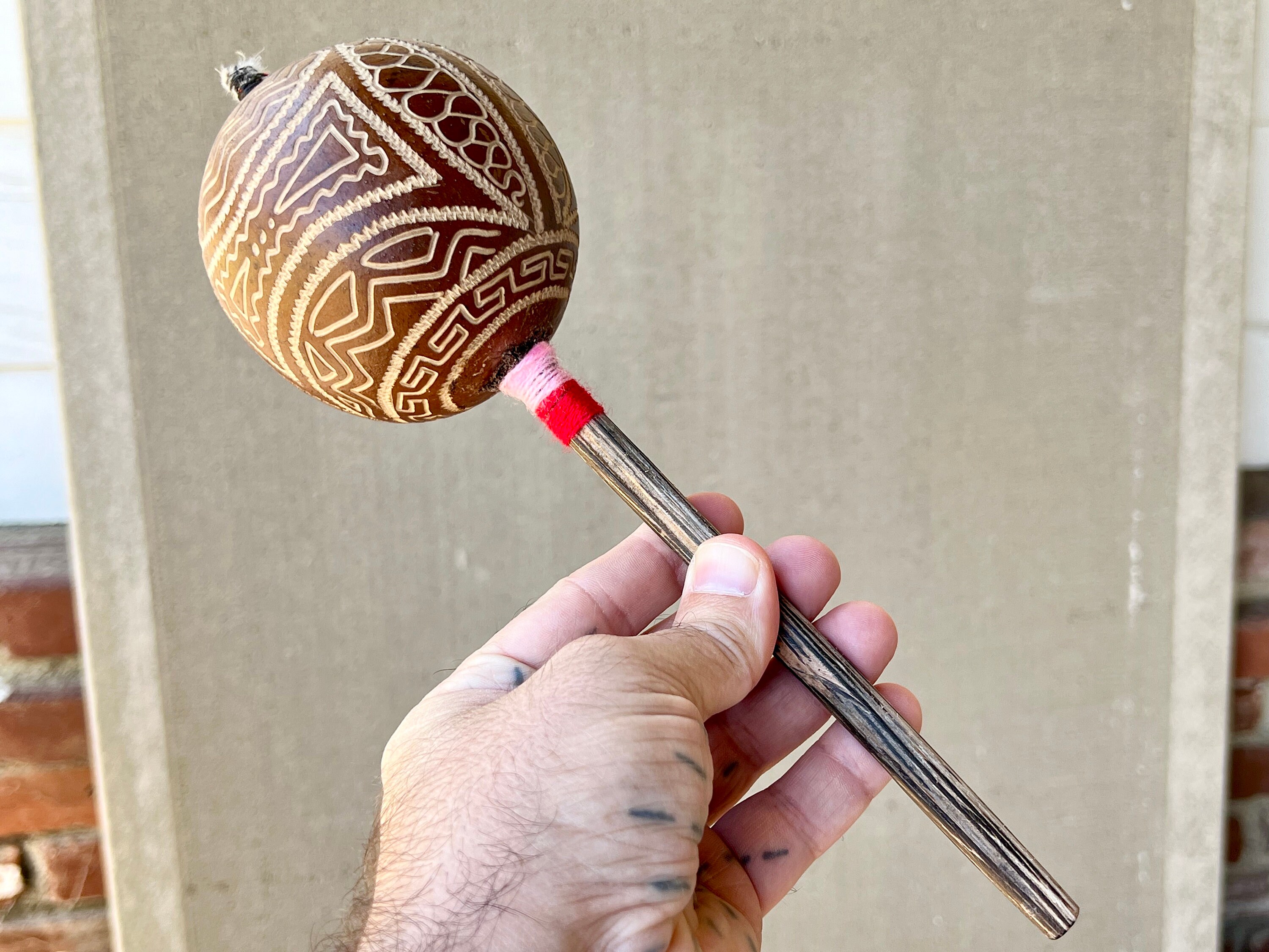 Shipibo Gourd Rattle from the Peruvian Amazon, Traditional Shaman ...