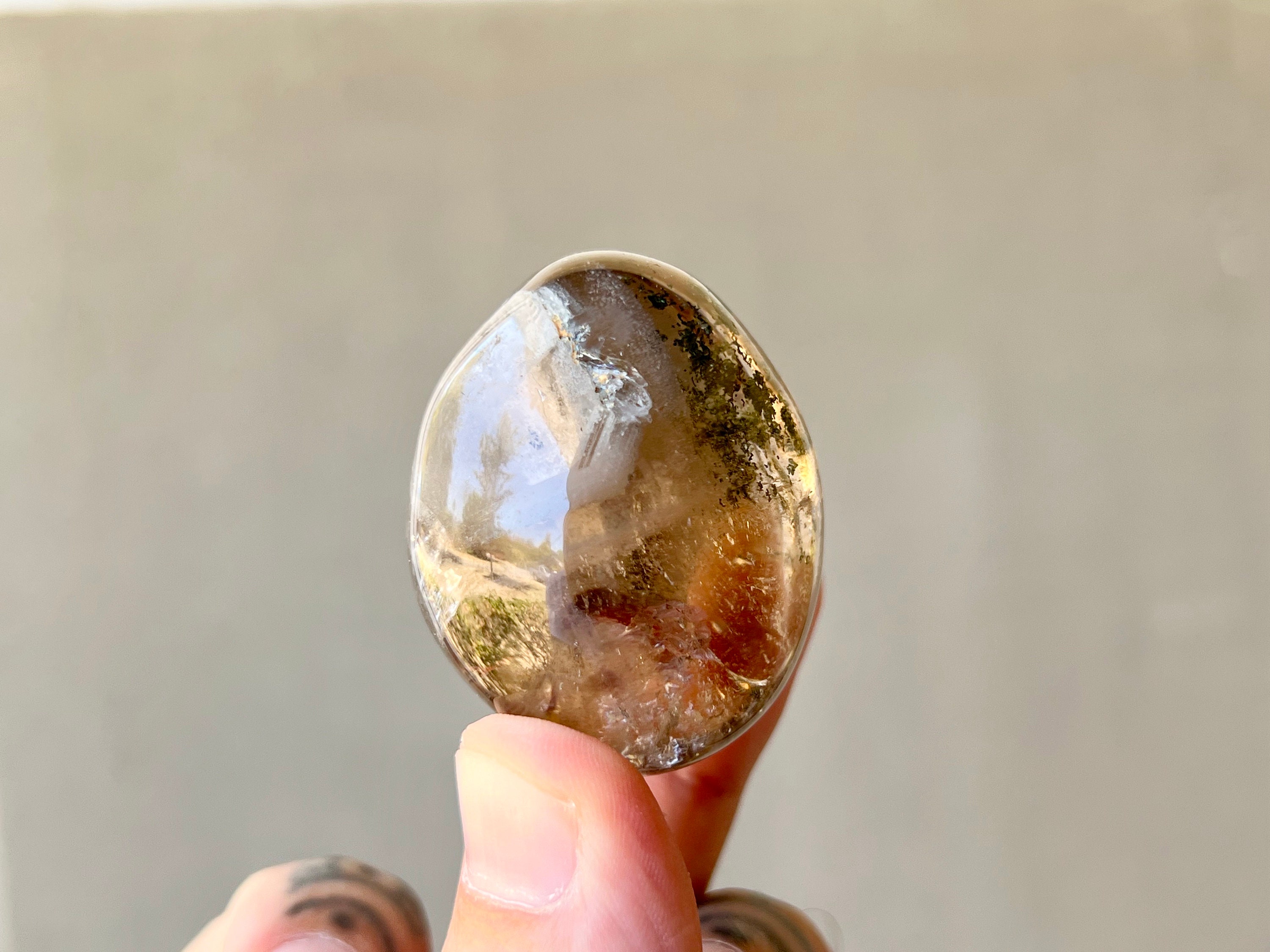 Shaman's Dream Quartz Crystal Dome, Polished Shaman's Dream Palm Stone ...