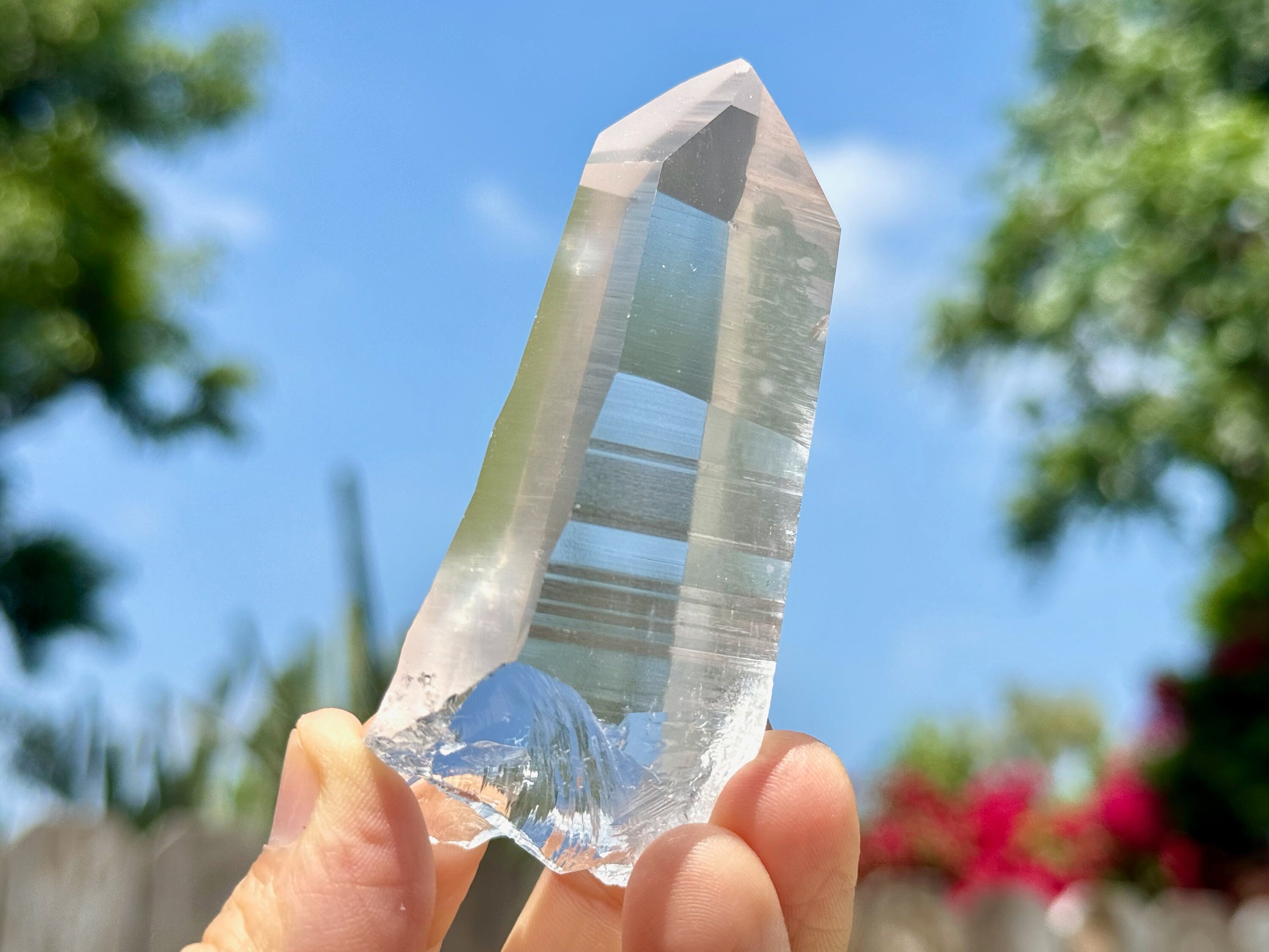 Blue Needle Lemurian Quartz, 142g, New Find, Water Clear Lemurian with ...