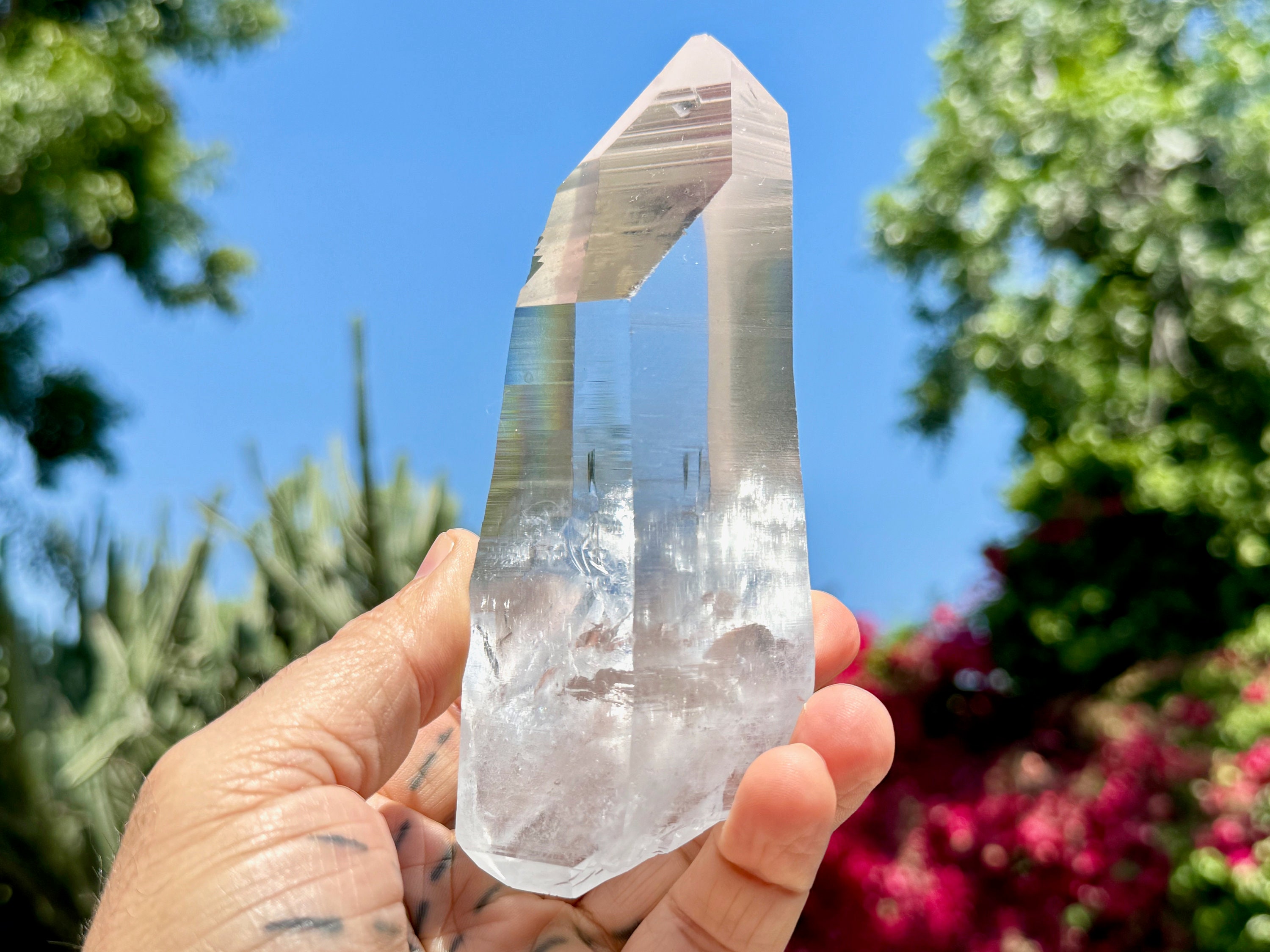 Blue Needle Lemurian Quartz with Double Termination, 654g, New Find ...