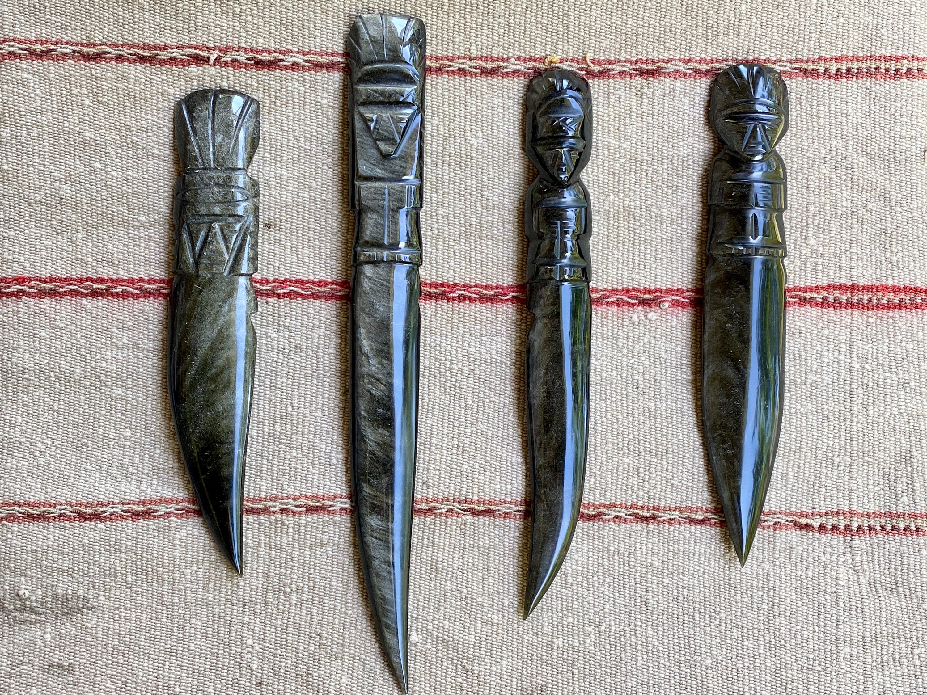 Ceremonial Dagger for Energetic Cord Cutting, Silver Sheen Obsidian ...