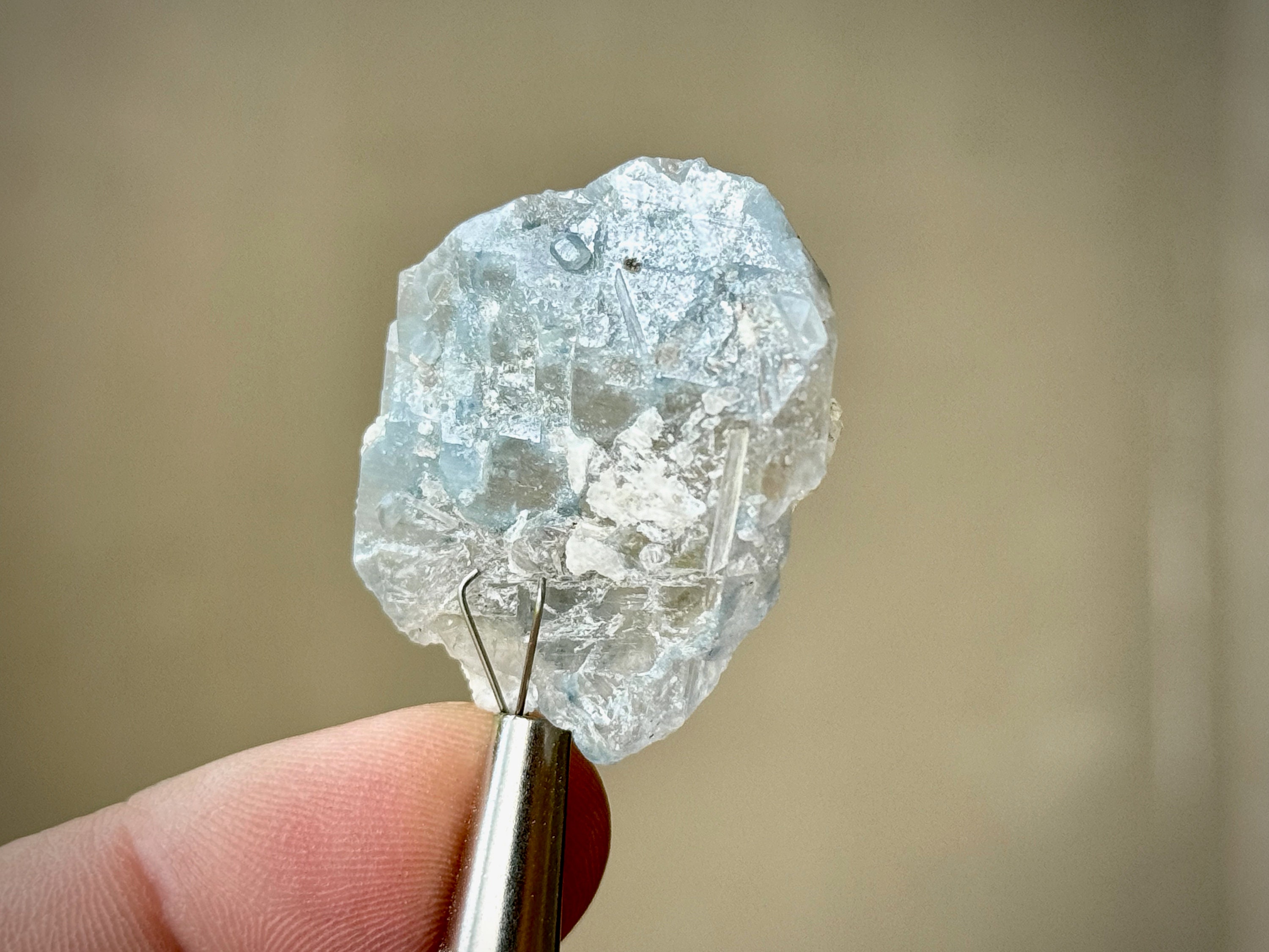 Indicolite Quartz, Rare Find, Quartz with Pale Blue Tourmaline ...