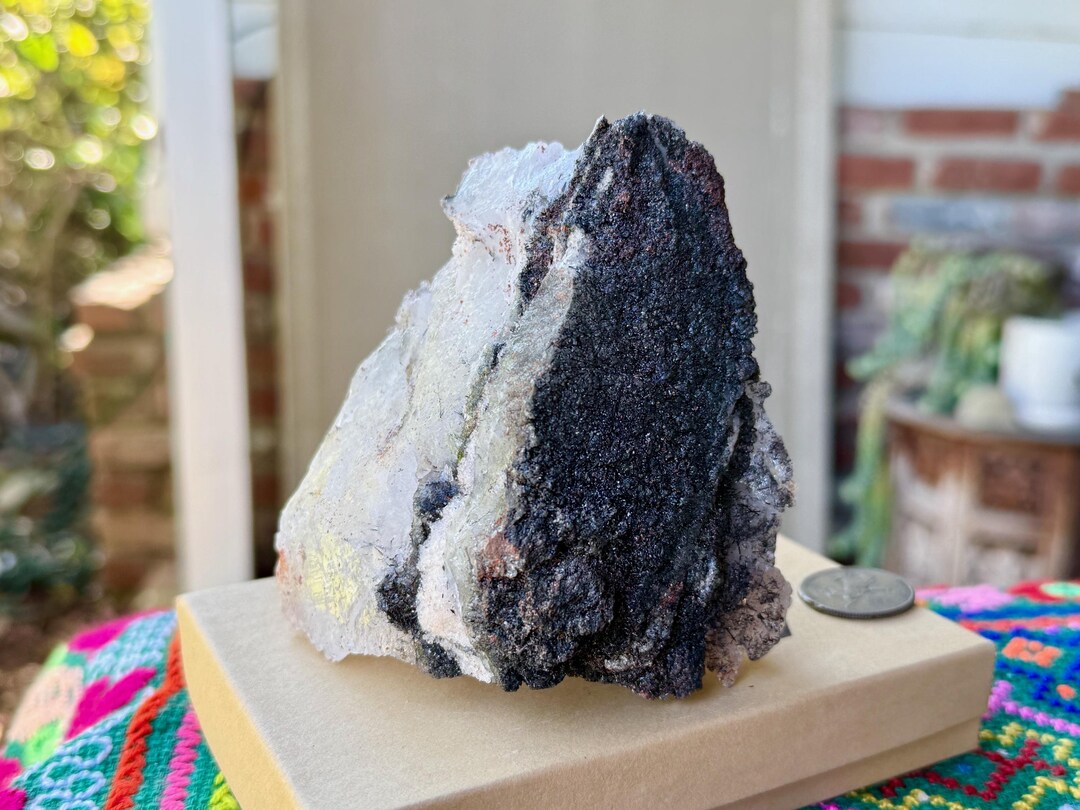 Himalayan Samadhi Quartz With Black Tourmaline, Self-standing, 636g ...