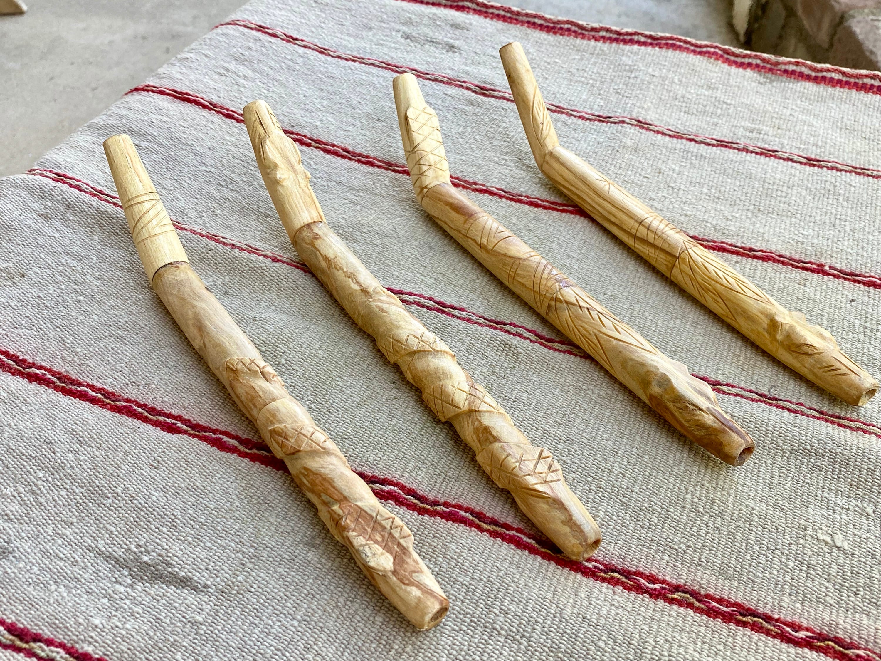 Palo Santo Tepi Pipe, Carved Wood Tepi (Kuripe), shamanic applicator ...