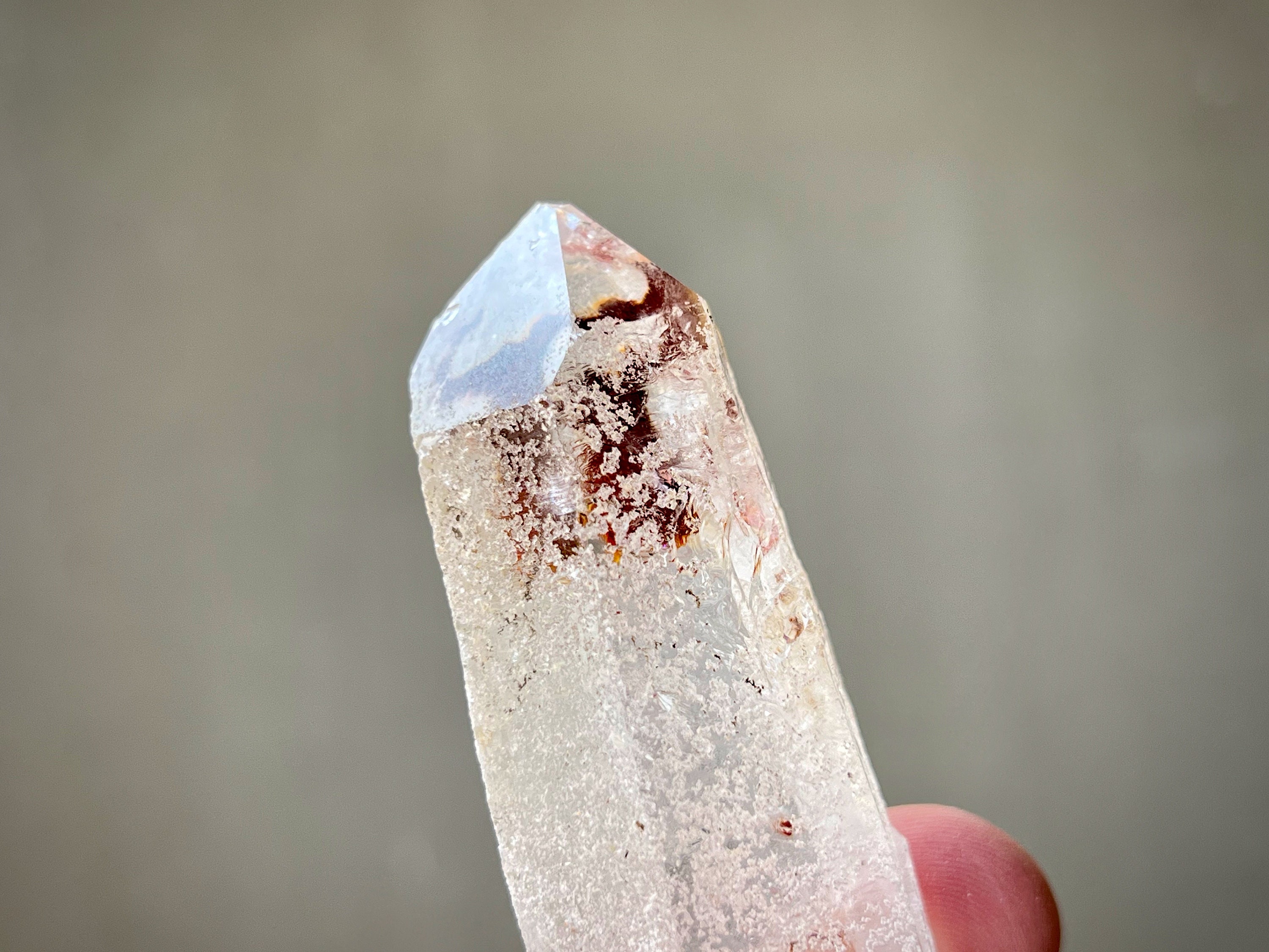 Red Lodolite Quartz with Dark Rust Red Hematite and Beautiful Etched ...