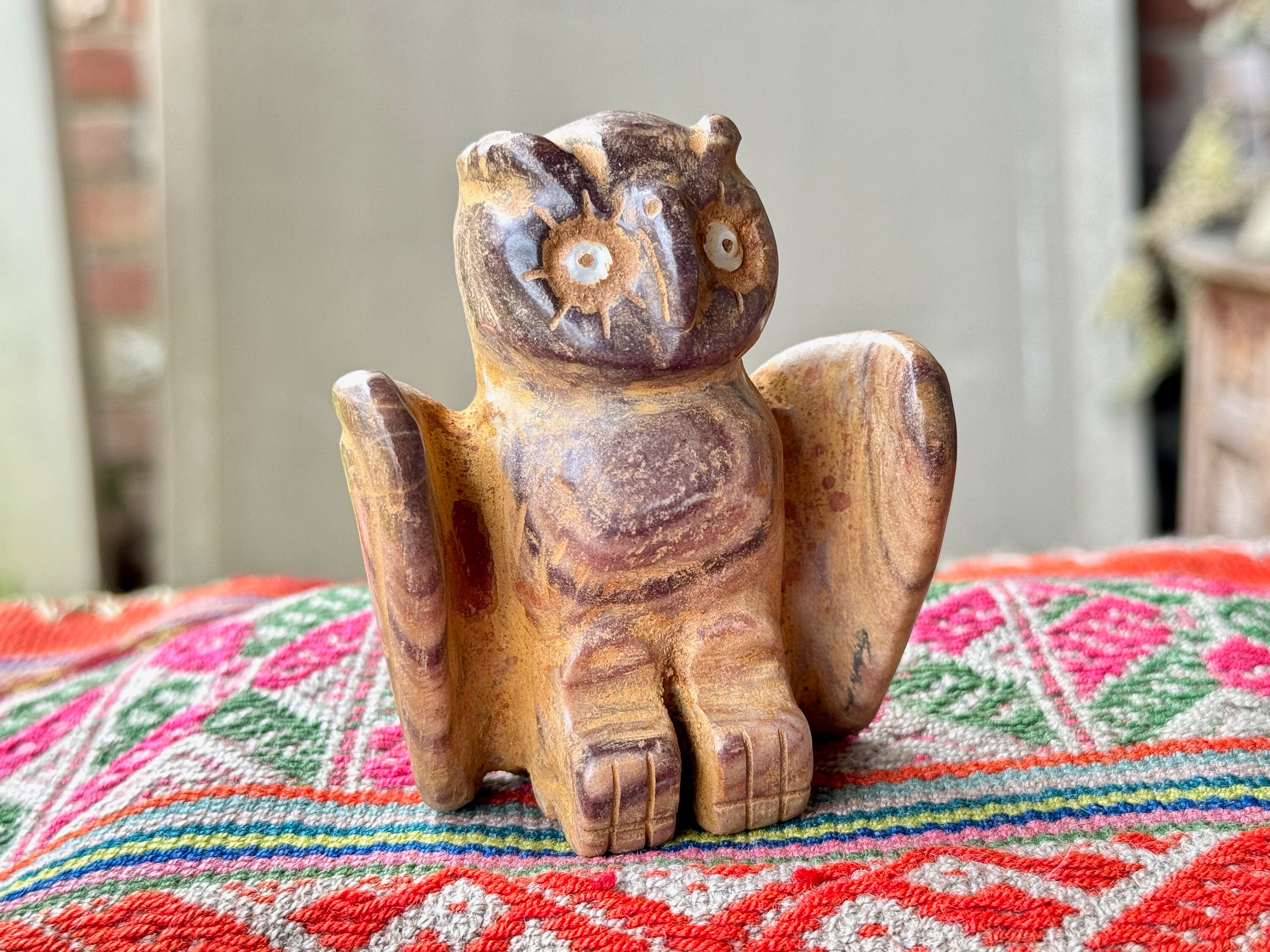 Incan Owl Totem by Peruvian Artist Ruben Layme, Andean Owl Statue ...