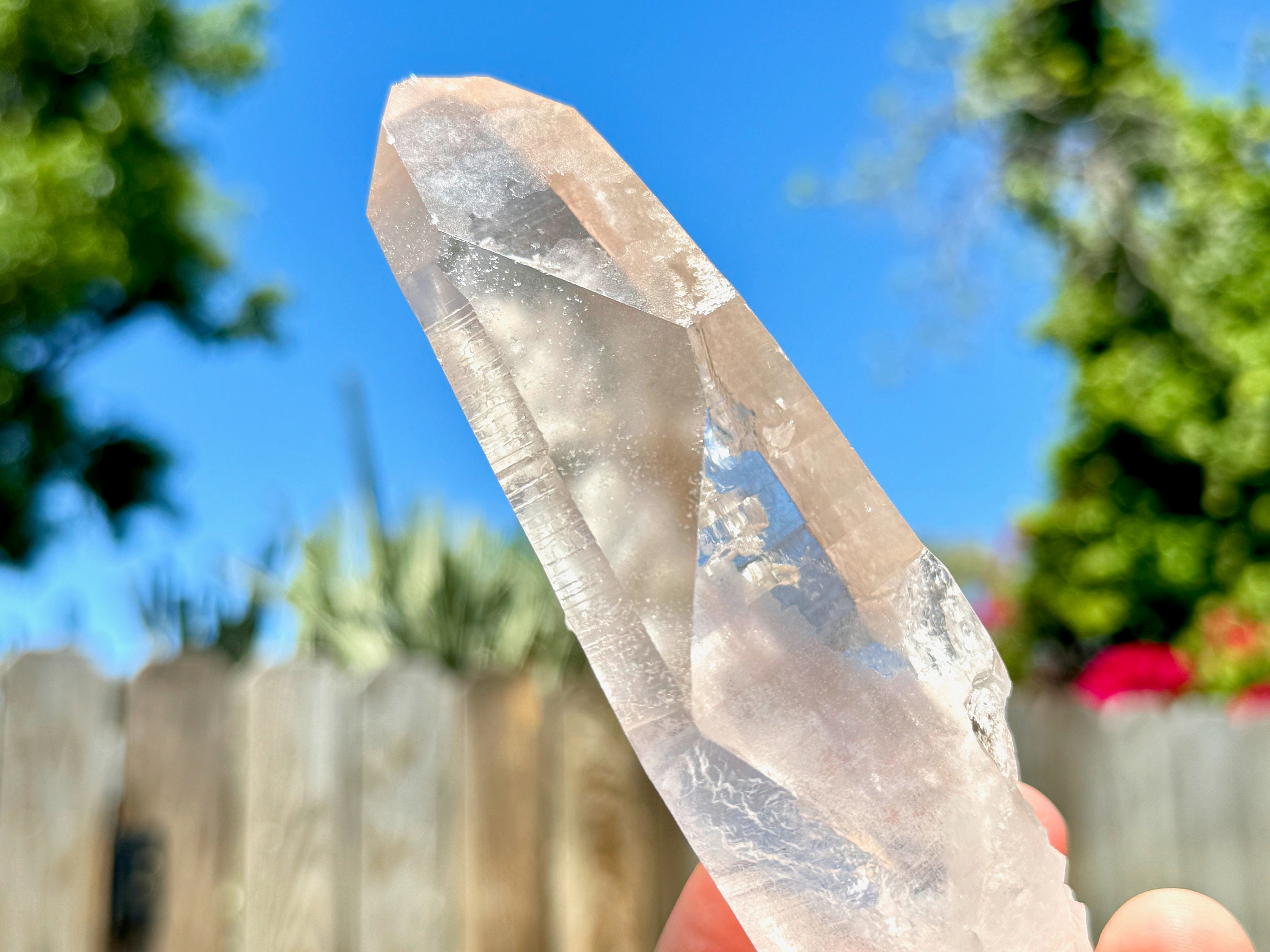 Pink Lemurian Quartz with Unique Extra Facet and Deep Key Imprint, 384g ...