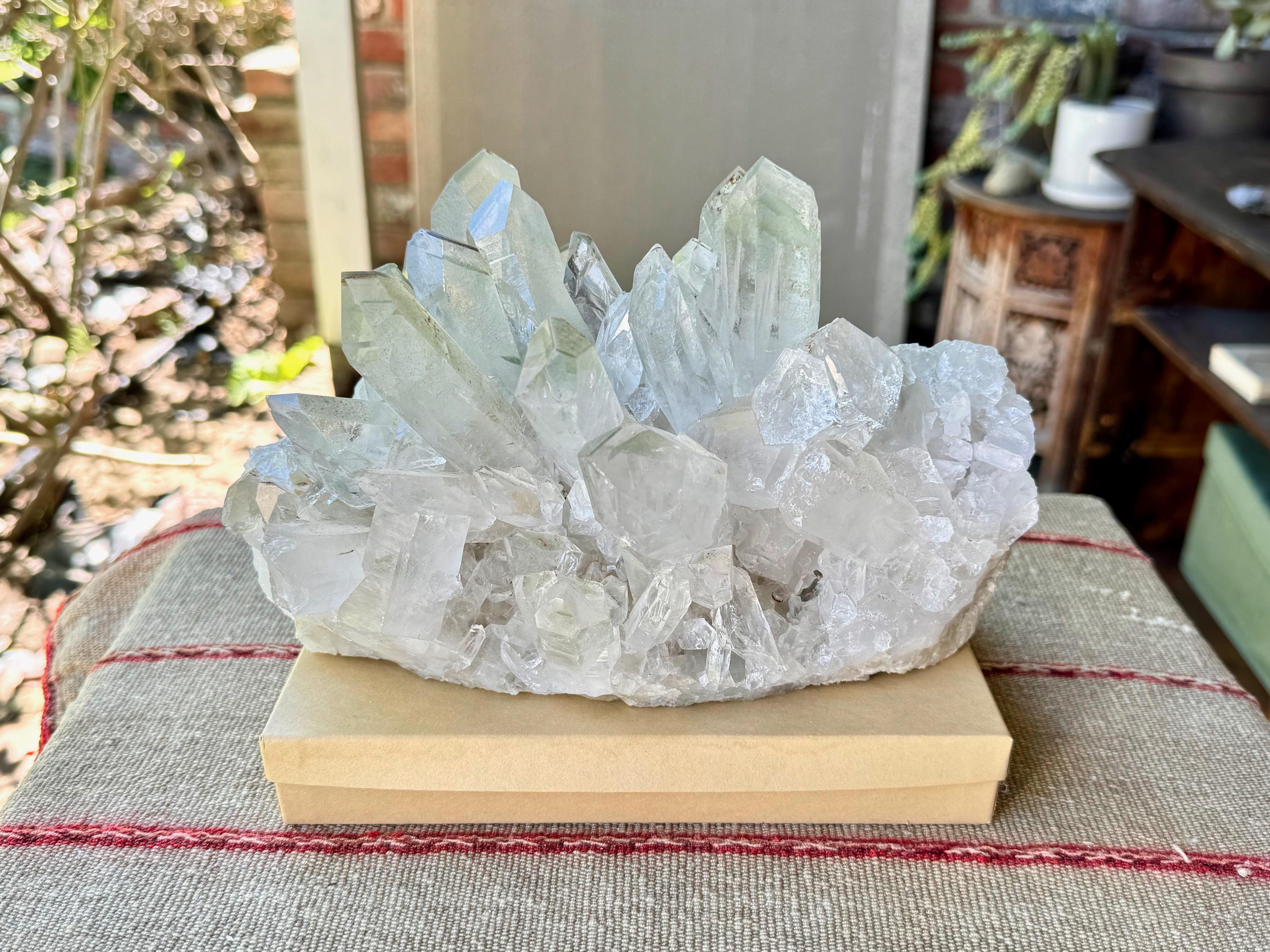 Starbrary Quartz Cluster with Green Chlorite Phantoms from Tomas ...