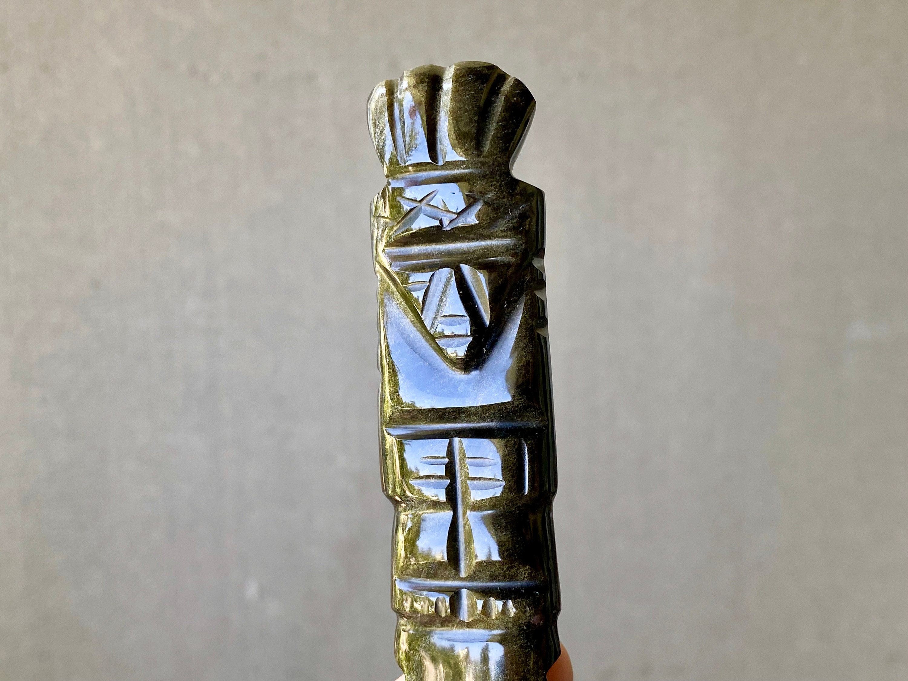 Ceremonial Dagger, Silver Sheen Obsidian Dagger, Mayan Athame ...