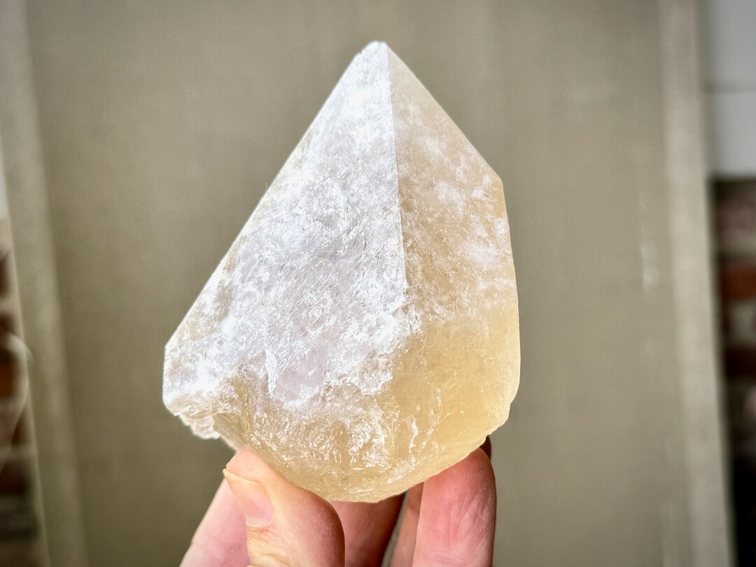 Natural Citrine With Superb Golden Yellow Hue and Beautiful White Frost ...