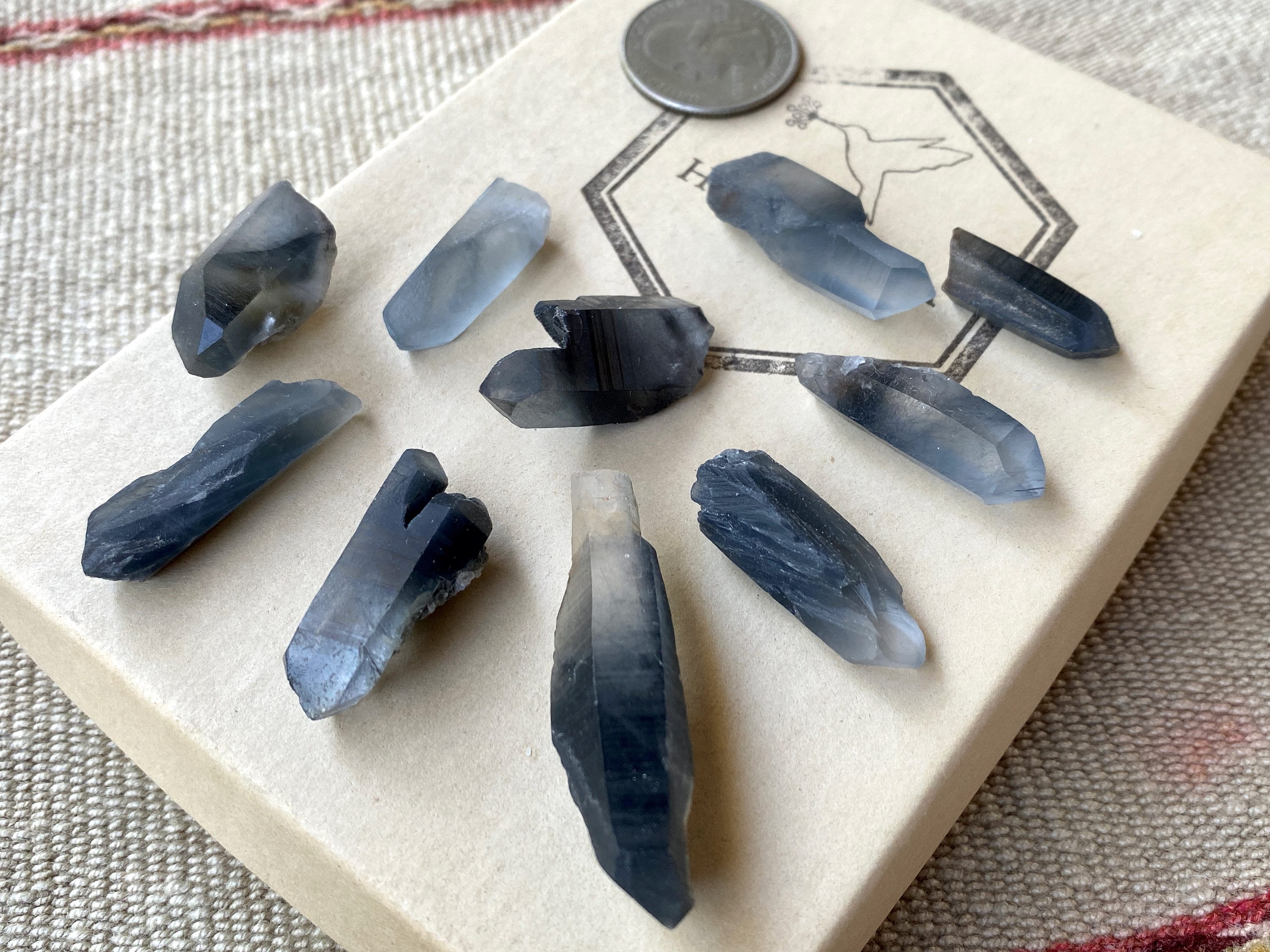 Blue Tara Quartz Lot, 10 Pieces with Vibrant Blue Riebeckite Inclusions ...