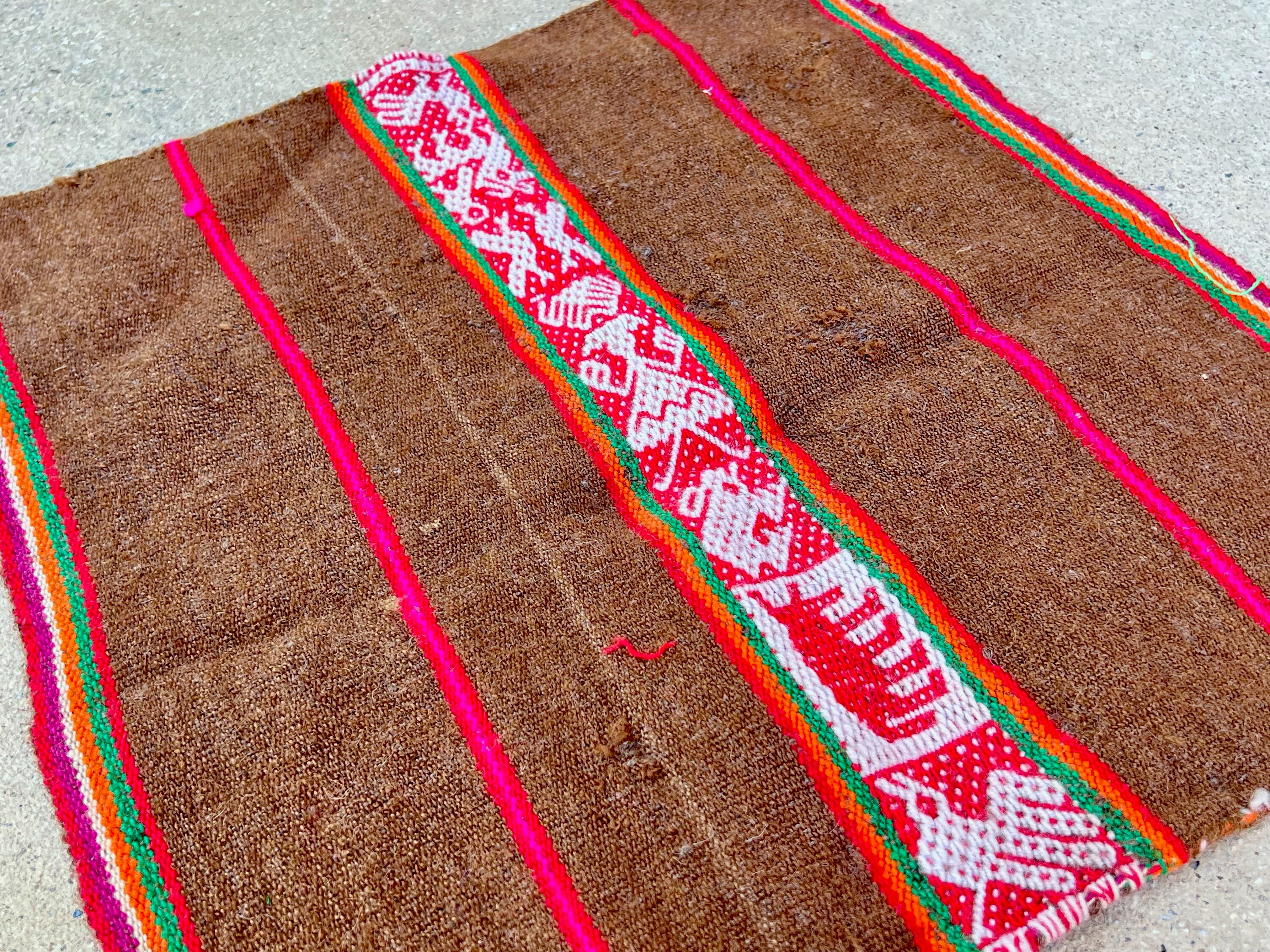 Vintage Peruvian Manta Cloth from Peru's Sacred Valley, 14.5 x 14 ...