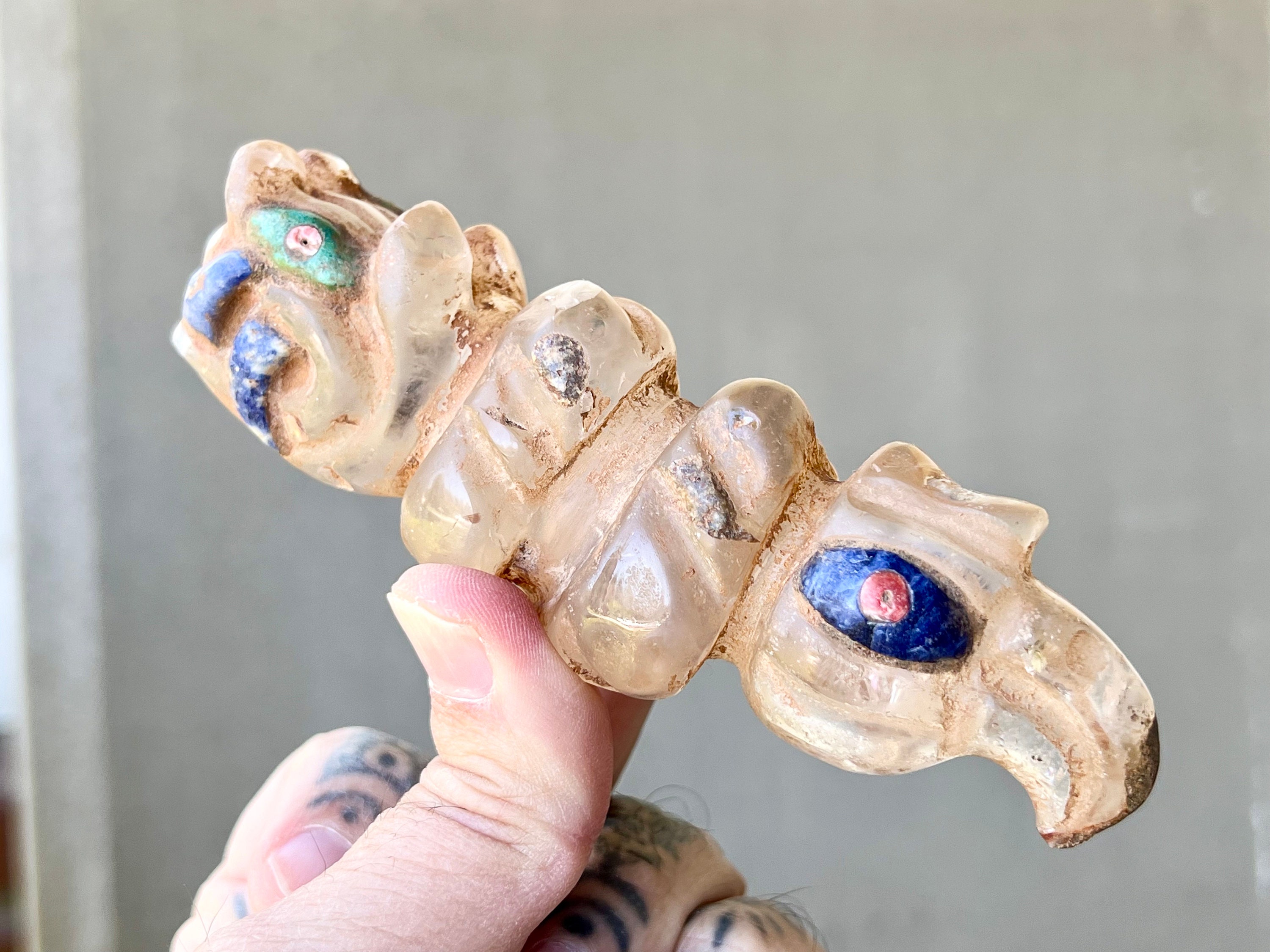 Incan Trilogy Crystal by Peruvian Artist José Aguilar, Carved Quartz ...