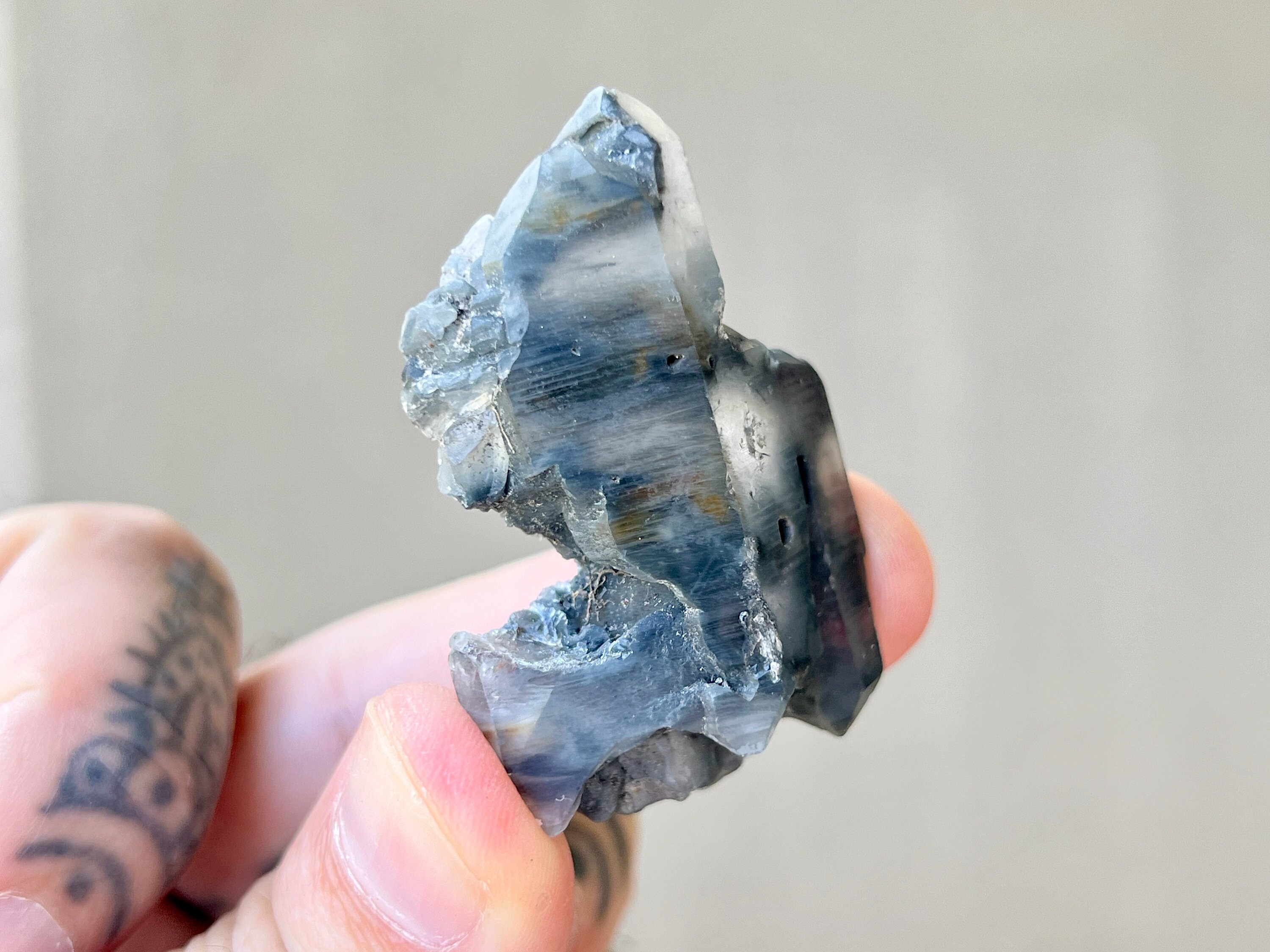 Blue Tara Quartz with Vibrant Blue Riebeckite Inclusions, New Find ...