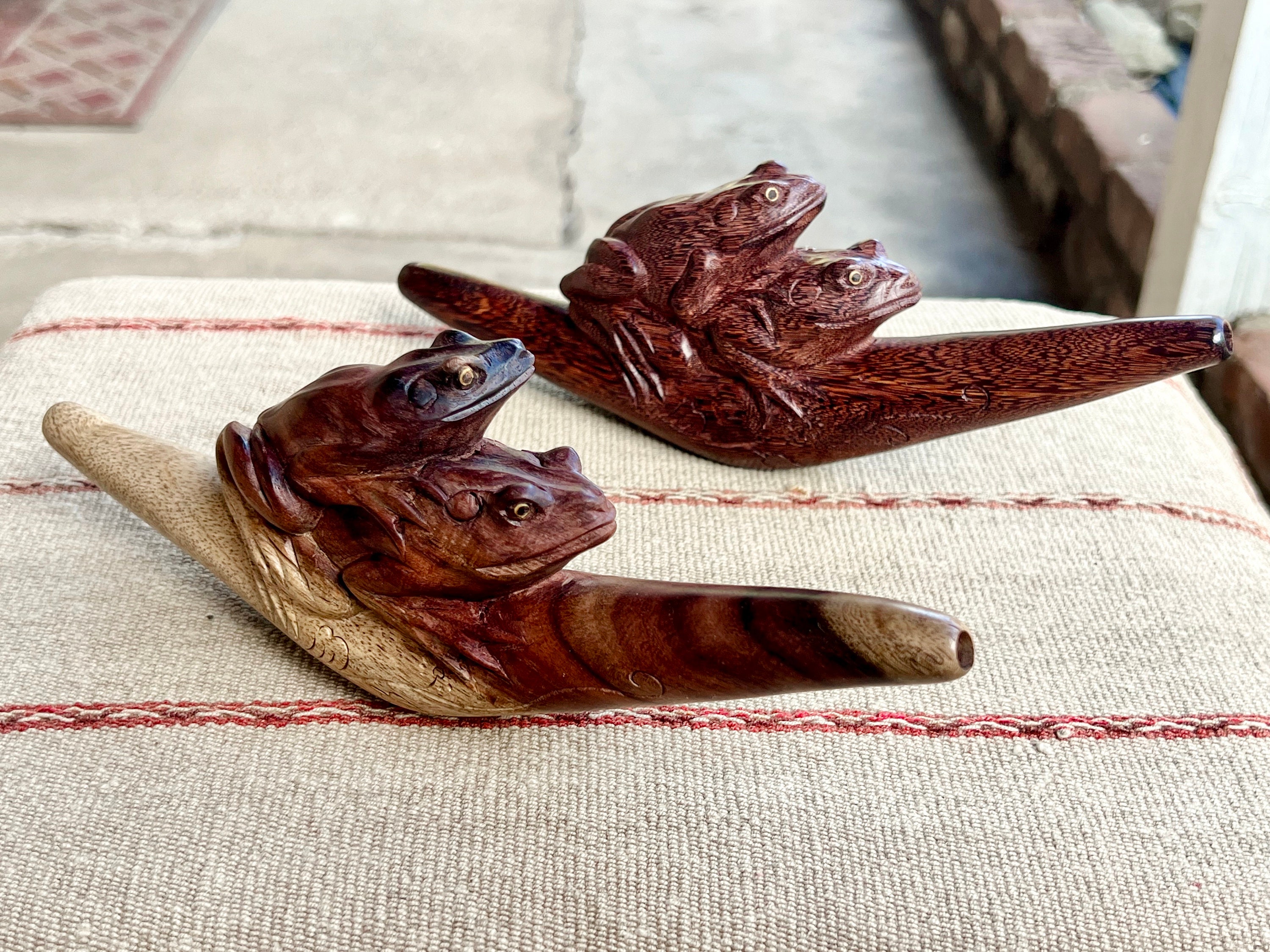 Frog Tepi Pipe, Your Choice of Two Styles, Single Block Toad Tepi, Hand ...