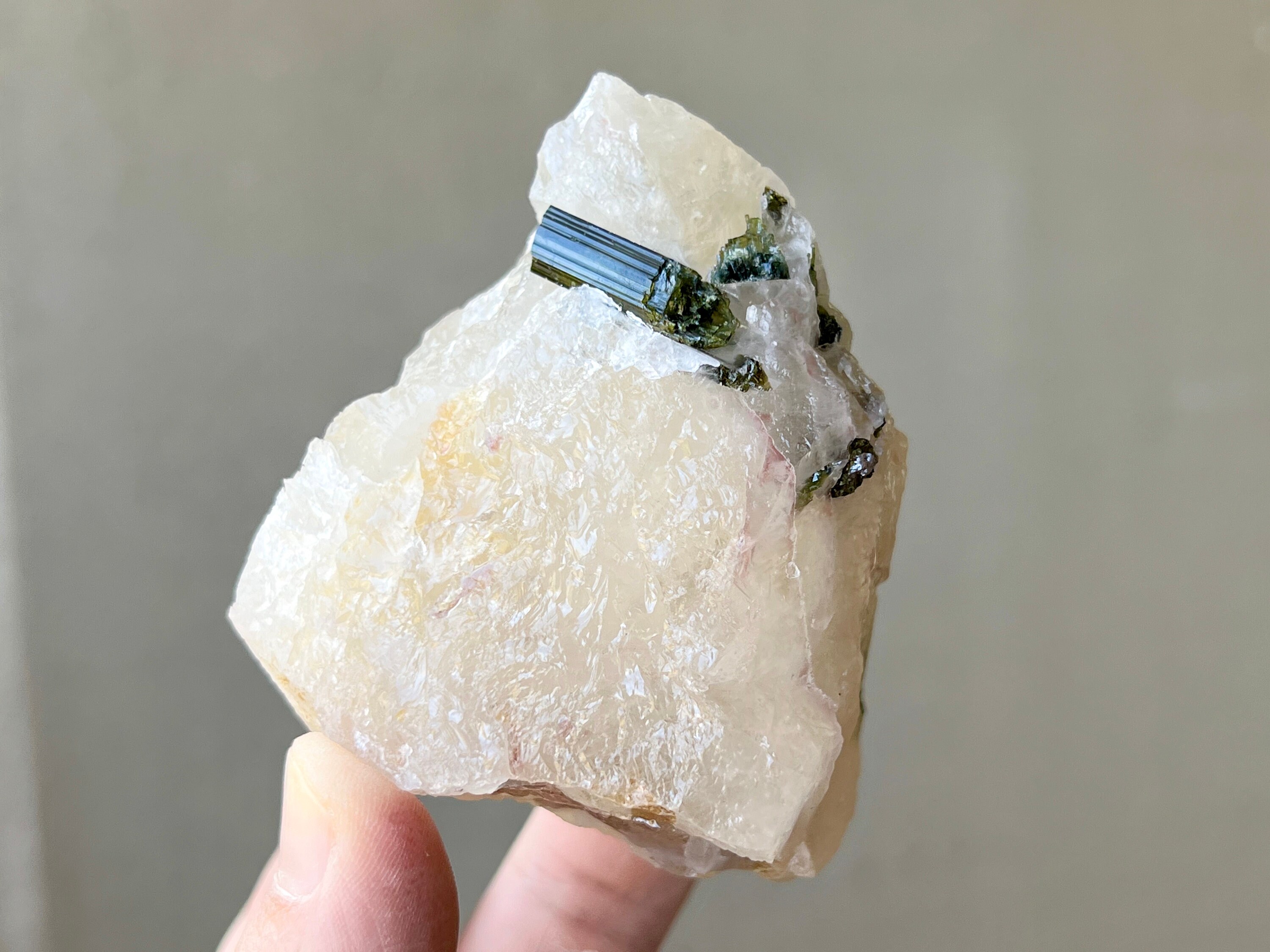 Quartz Crystal with Green Tourmaline Inclusions, New Find, Nervous ...