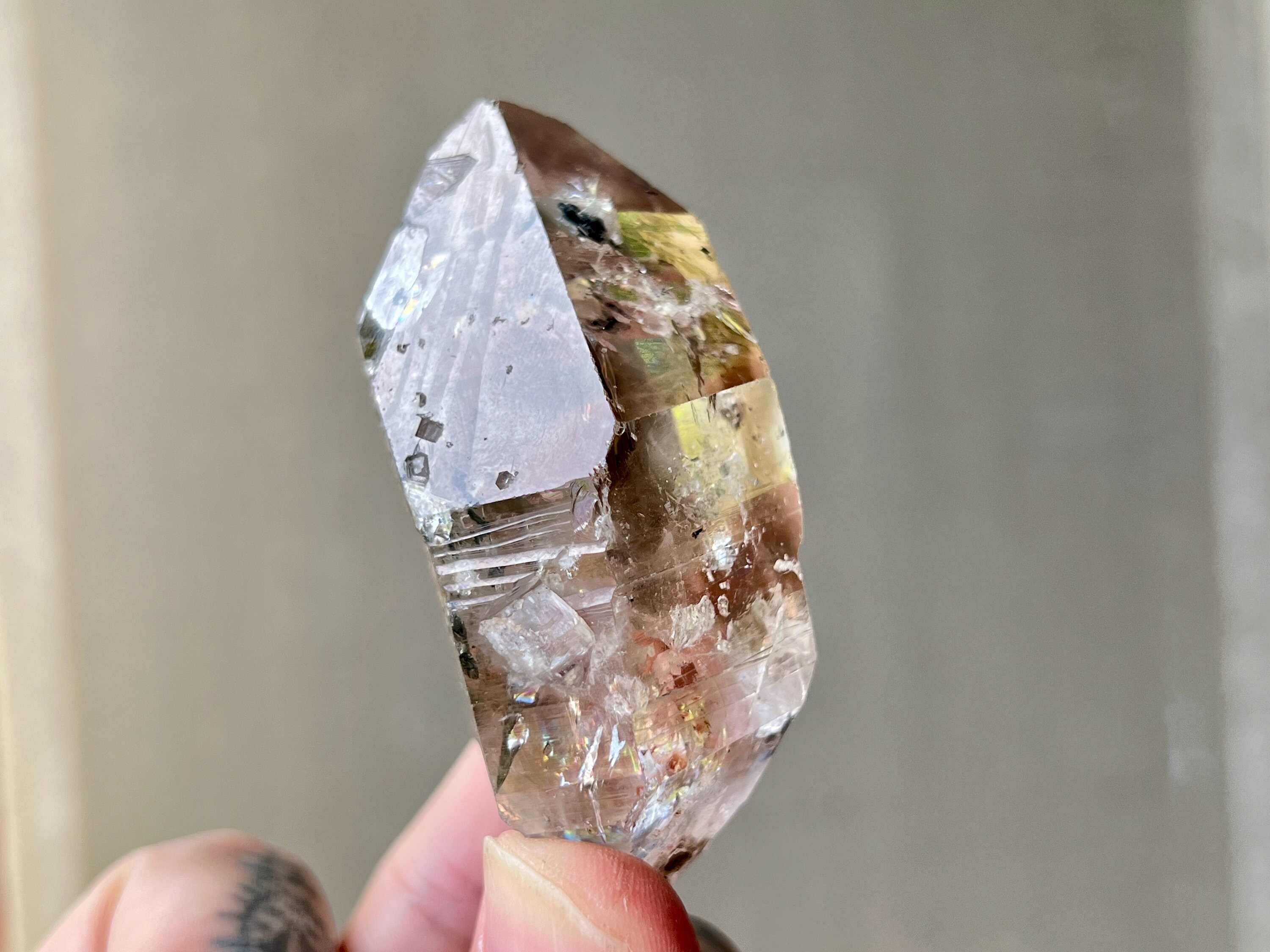 Tibetan Quartz Crystal with Epic Rainbow, Rare Find, Double Terminated ...