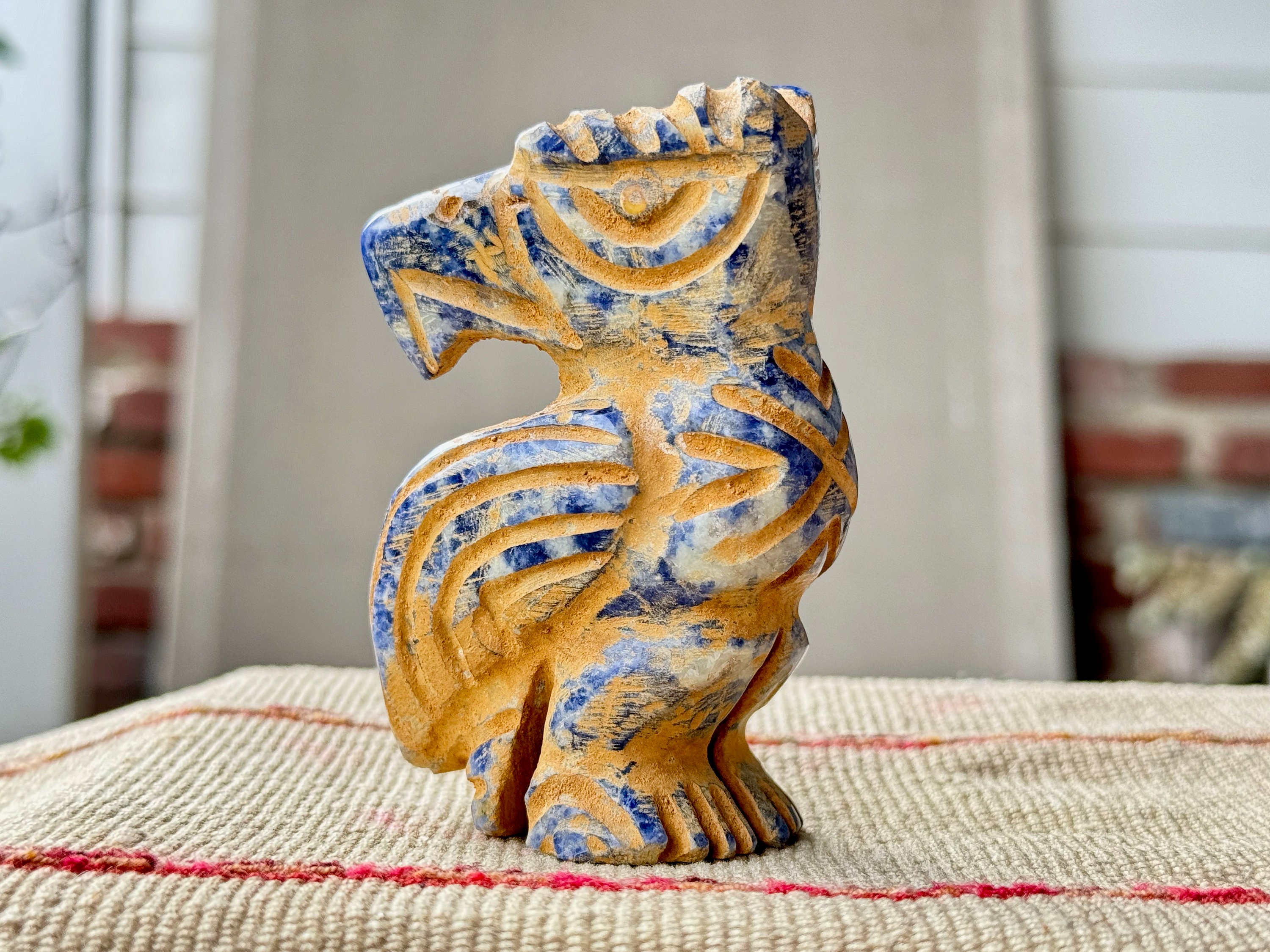 Incan Eagle Statue by Peruvian Artist Ruben Layme, Hand Carved Andean ...