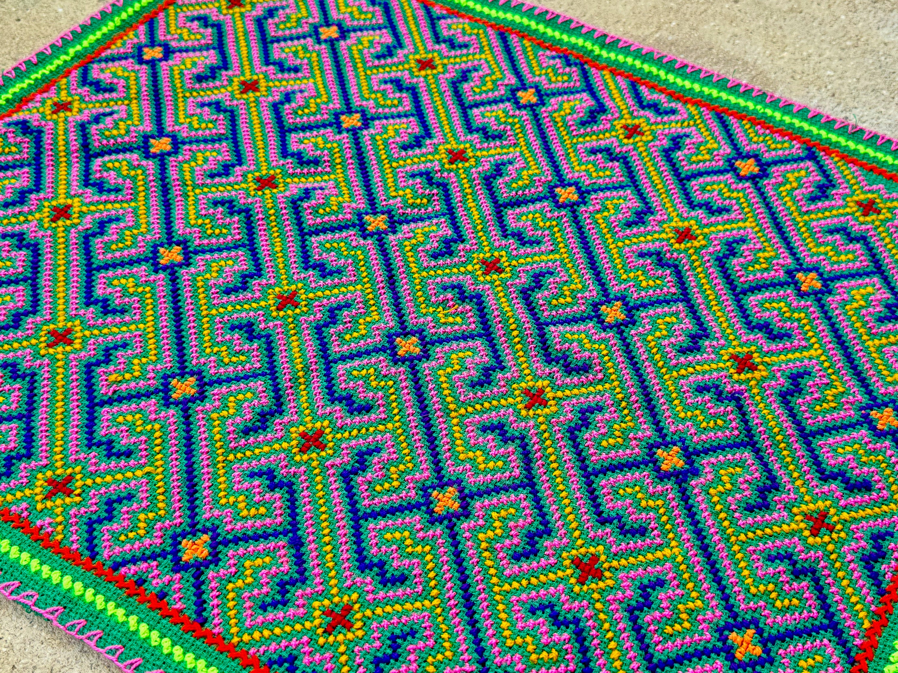 Shipibo Manta Cloth by Peruvian Artist Isabel Franquines, 16 x 20 ...