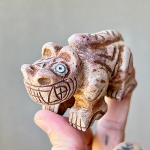 Incan Puma Statue, Jaguar Totem Carving for Shamanic Mesa, Hand Carved ...