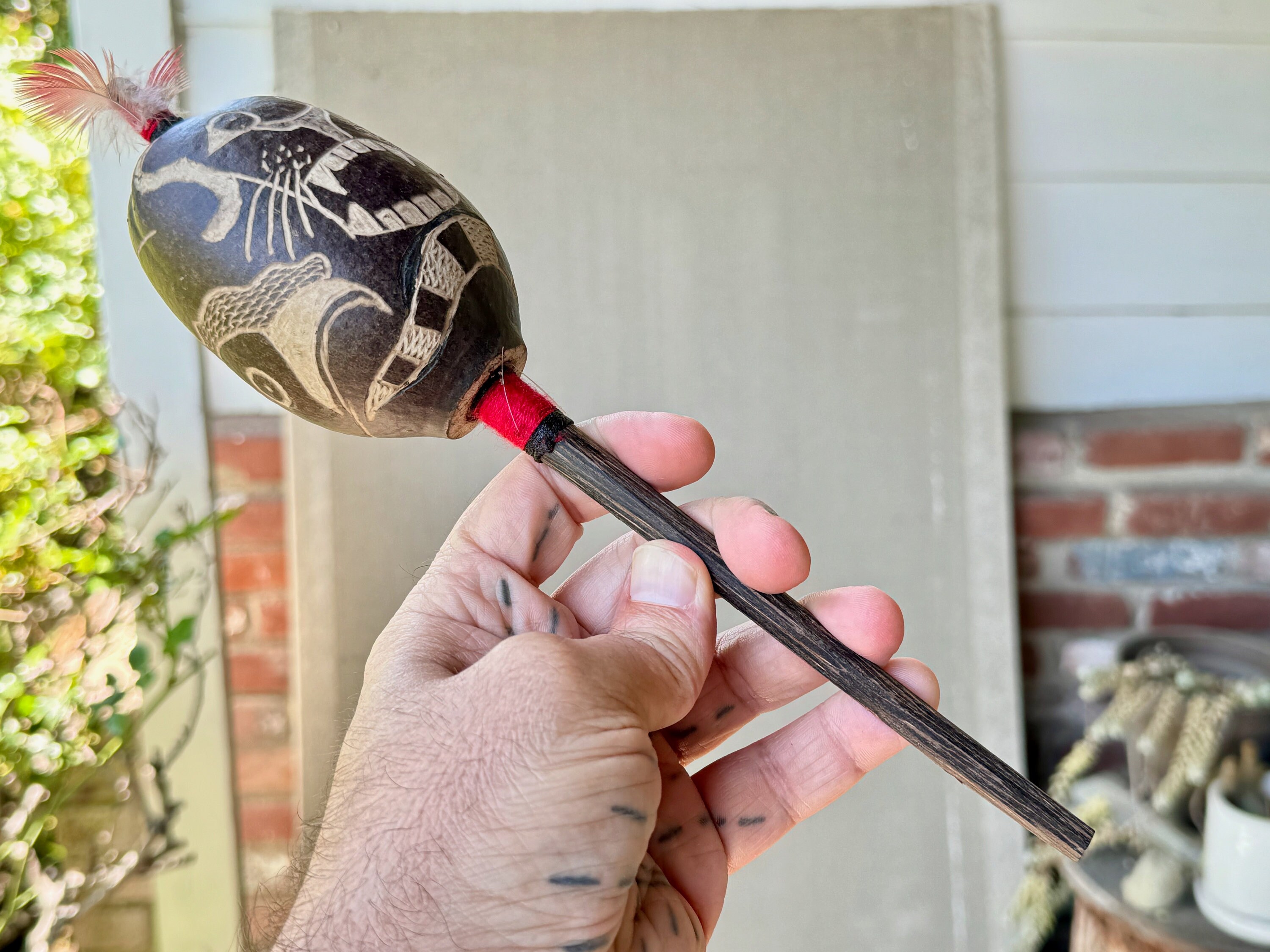 Shaman Rattle with Condor, Jaguar, Hummingbird and Serpent, Traditional ...