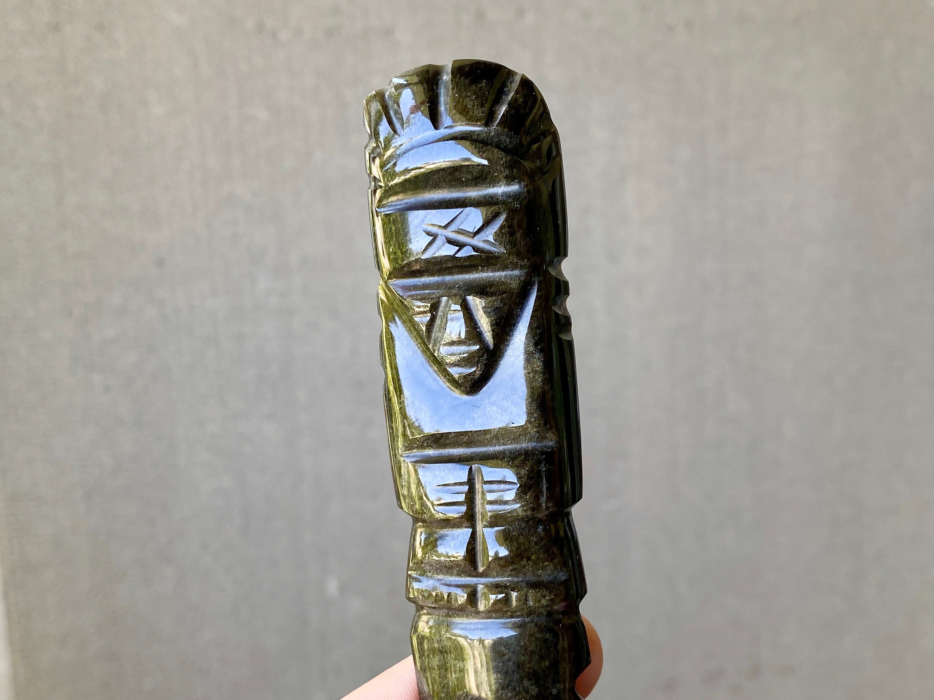 Ceremonial Dagger, Silver Sheen Obsidian Dagger, Mayan Athame ...