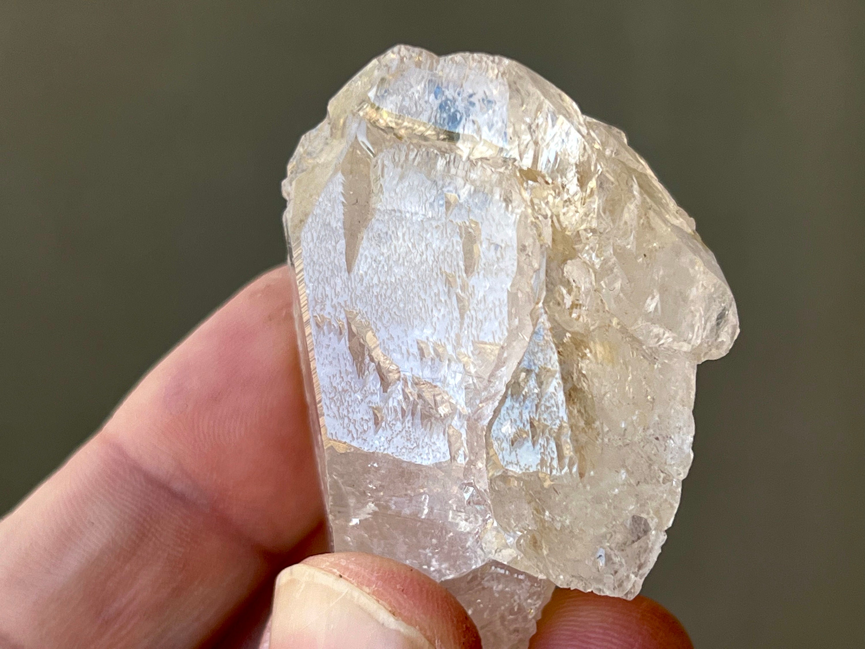 Trigonic Quartz, Dissolution Quartz Crystal with Trigons ...