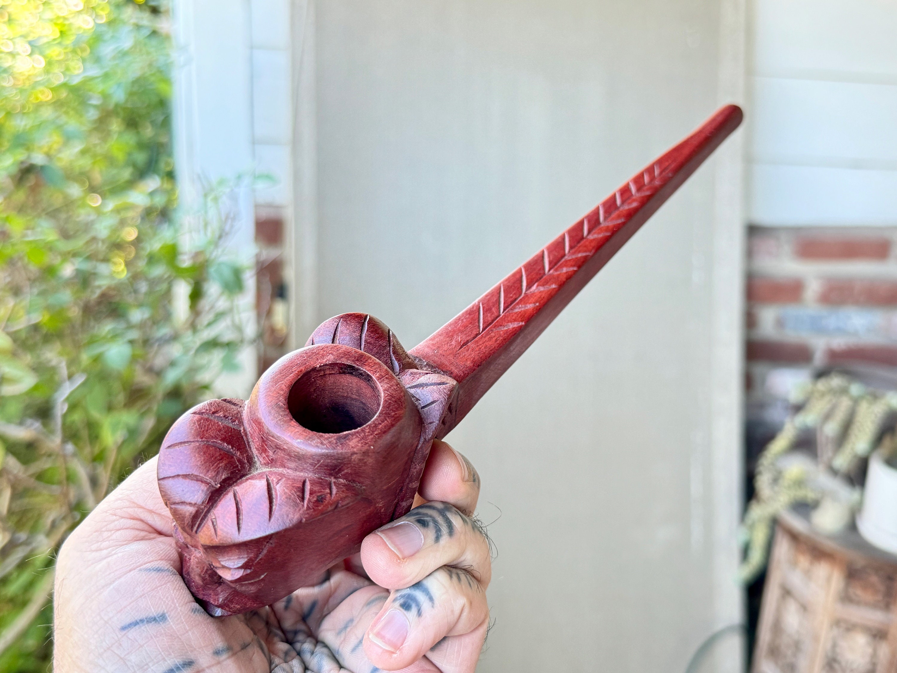 Mapacho Pipe by Peruvian Artist Juan Civis, Traditional Shipibo Pipe ...