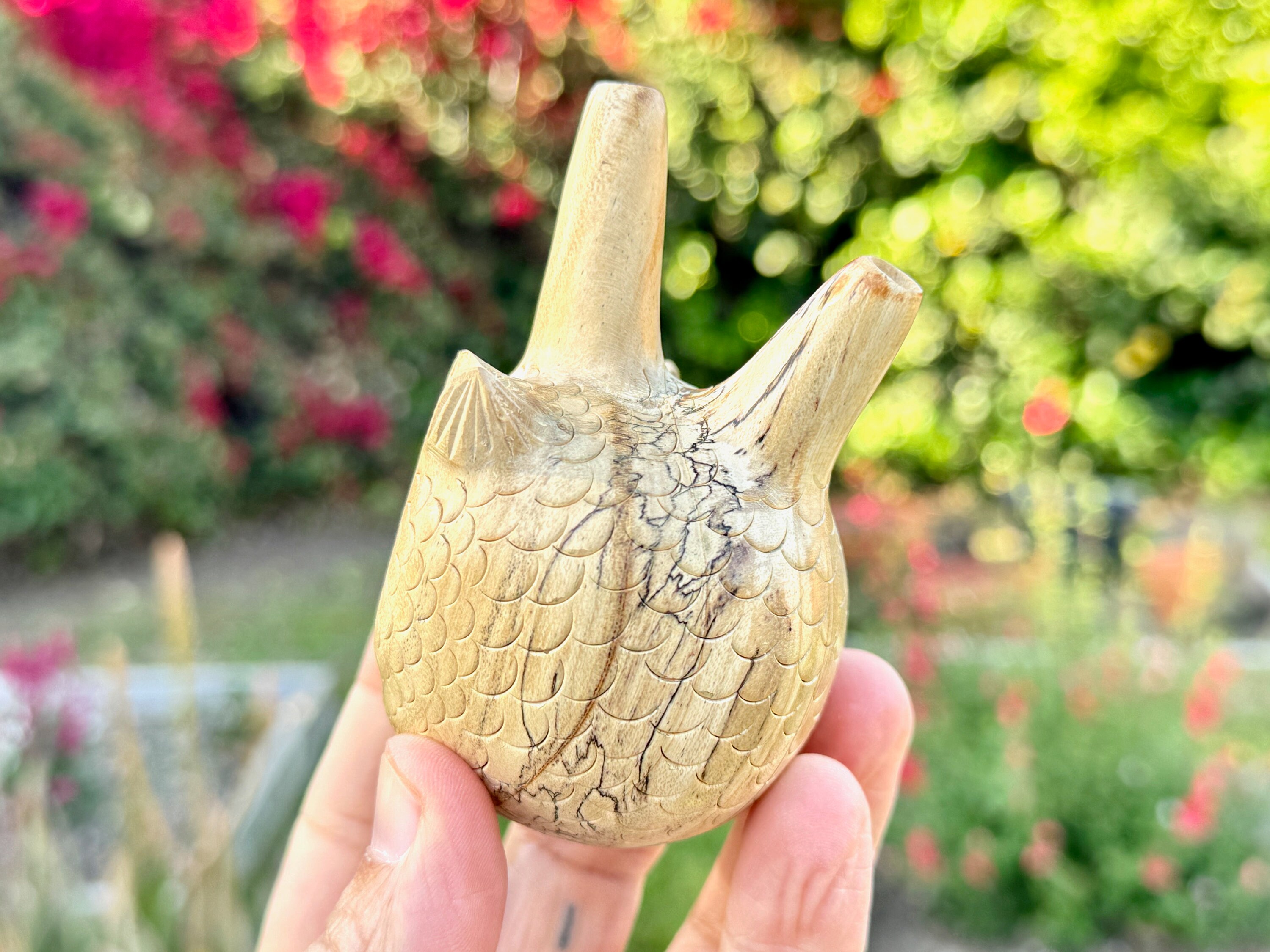 Owl Totem Kuripe, Solid Wood Kuripe, Hand Carved from a Single Piece of ...