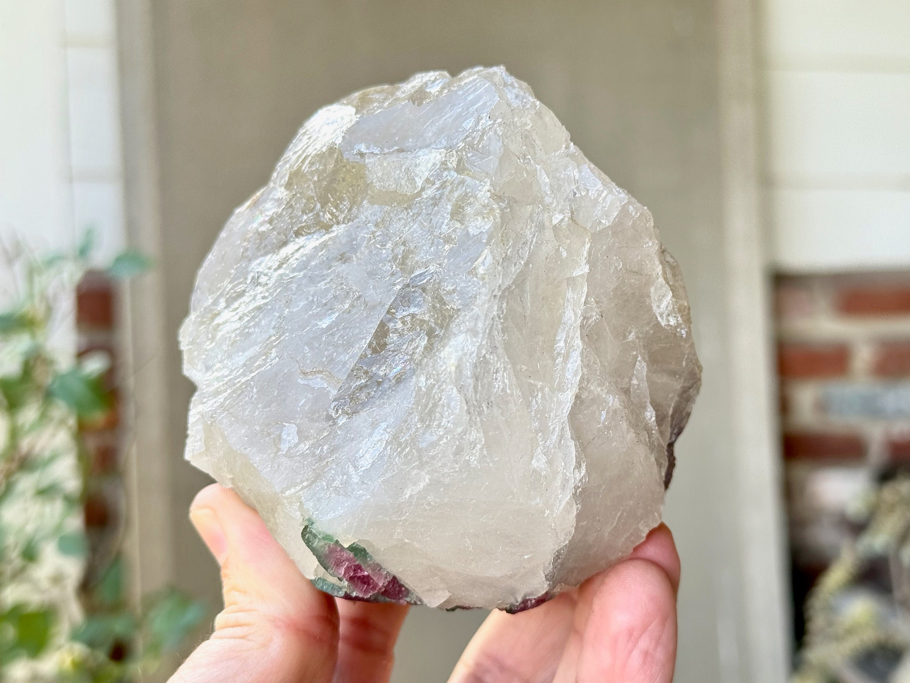 Unicorn Stone Quartz with Bicolor Pink & Teal Blue Tourmaline and ...