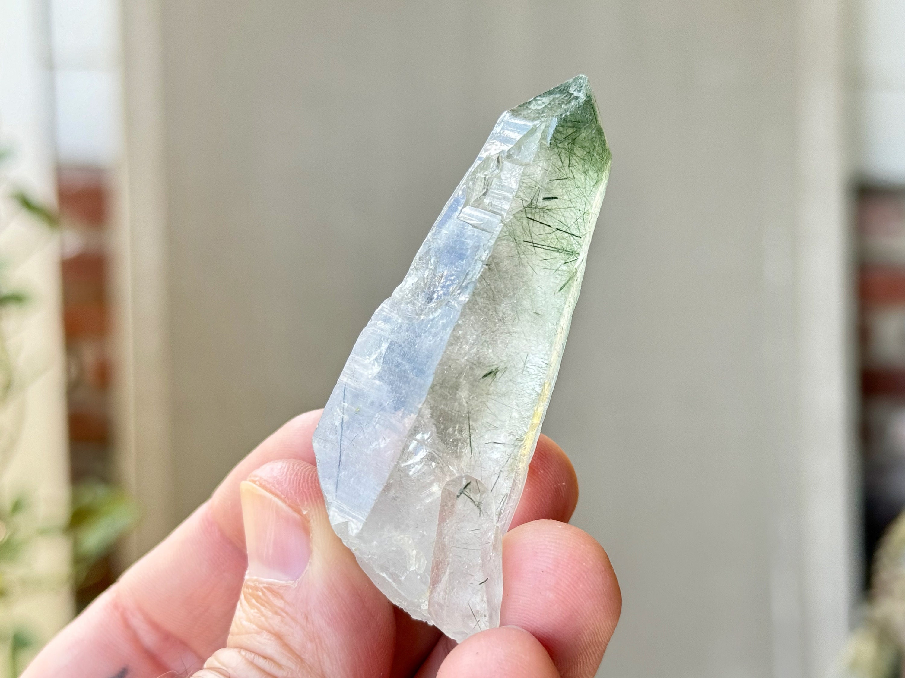 Green Chlorite Quartz with Rare Actinolite Needle Inclusions, New Find ...