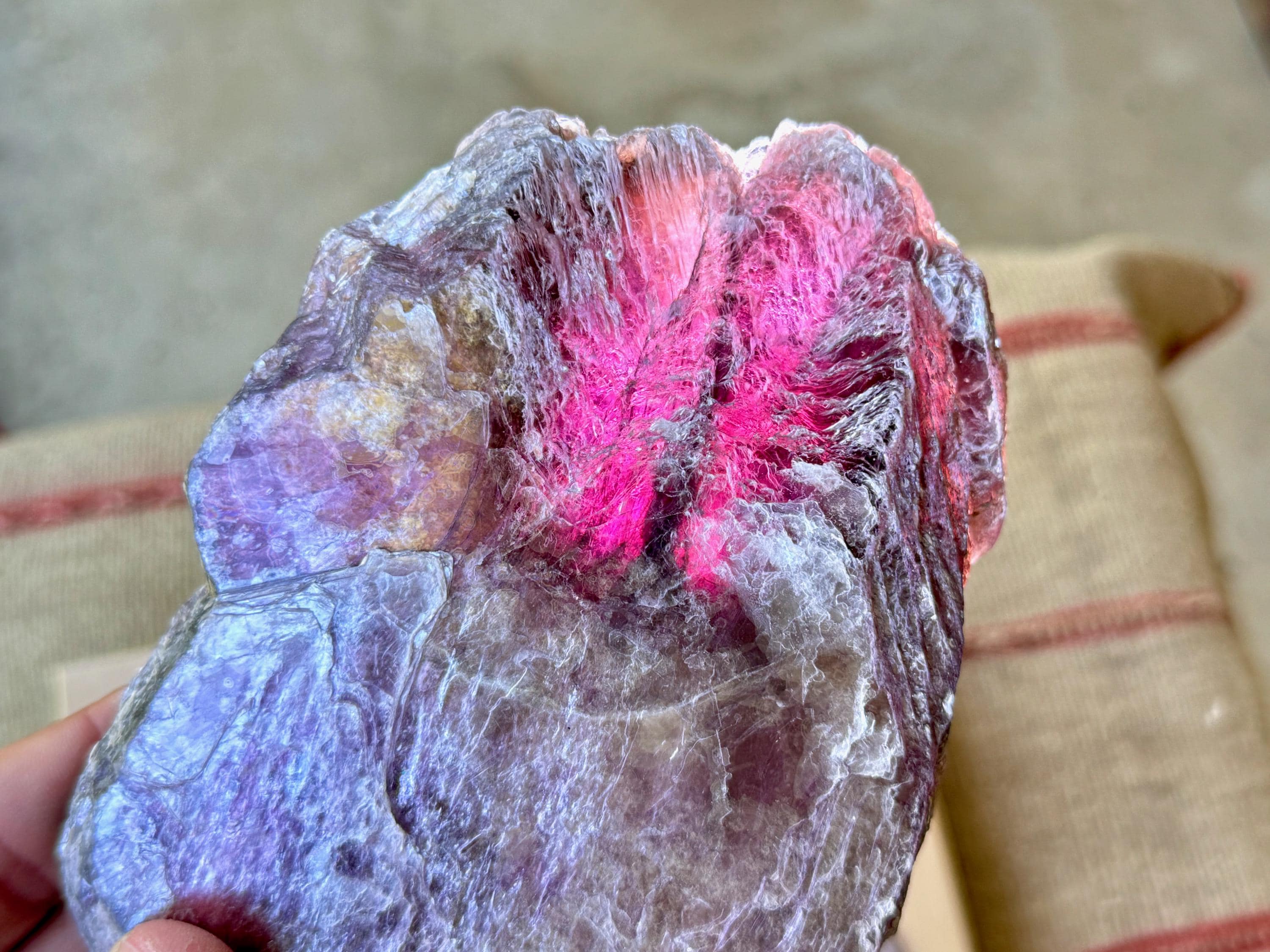 Purple Lepidolite Crystal Plate Formation, 574g, Gem Lepidolite with ...
