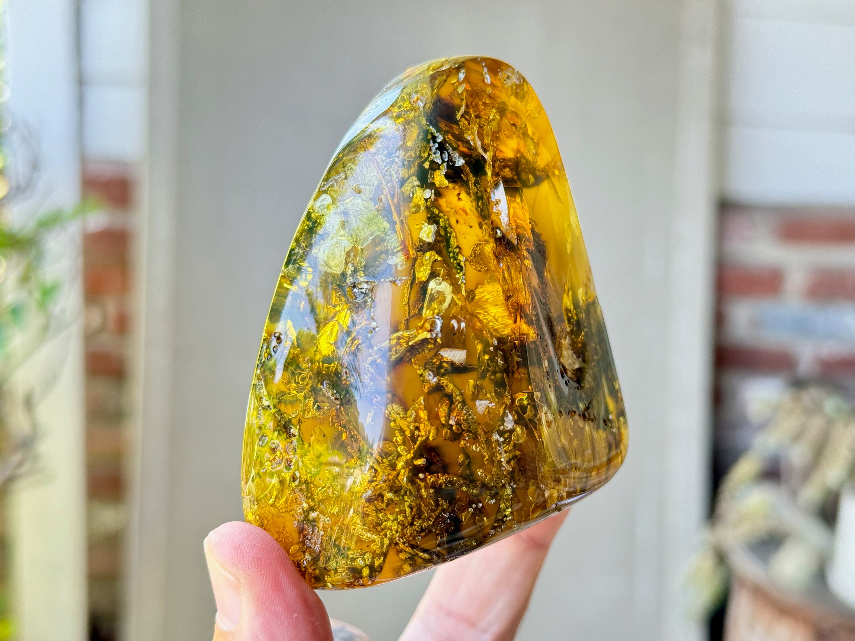 RARE Green Amber Copal Crystal with Fossilized Plant Matter, 137g, New ...
