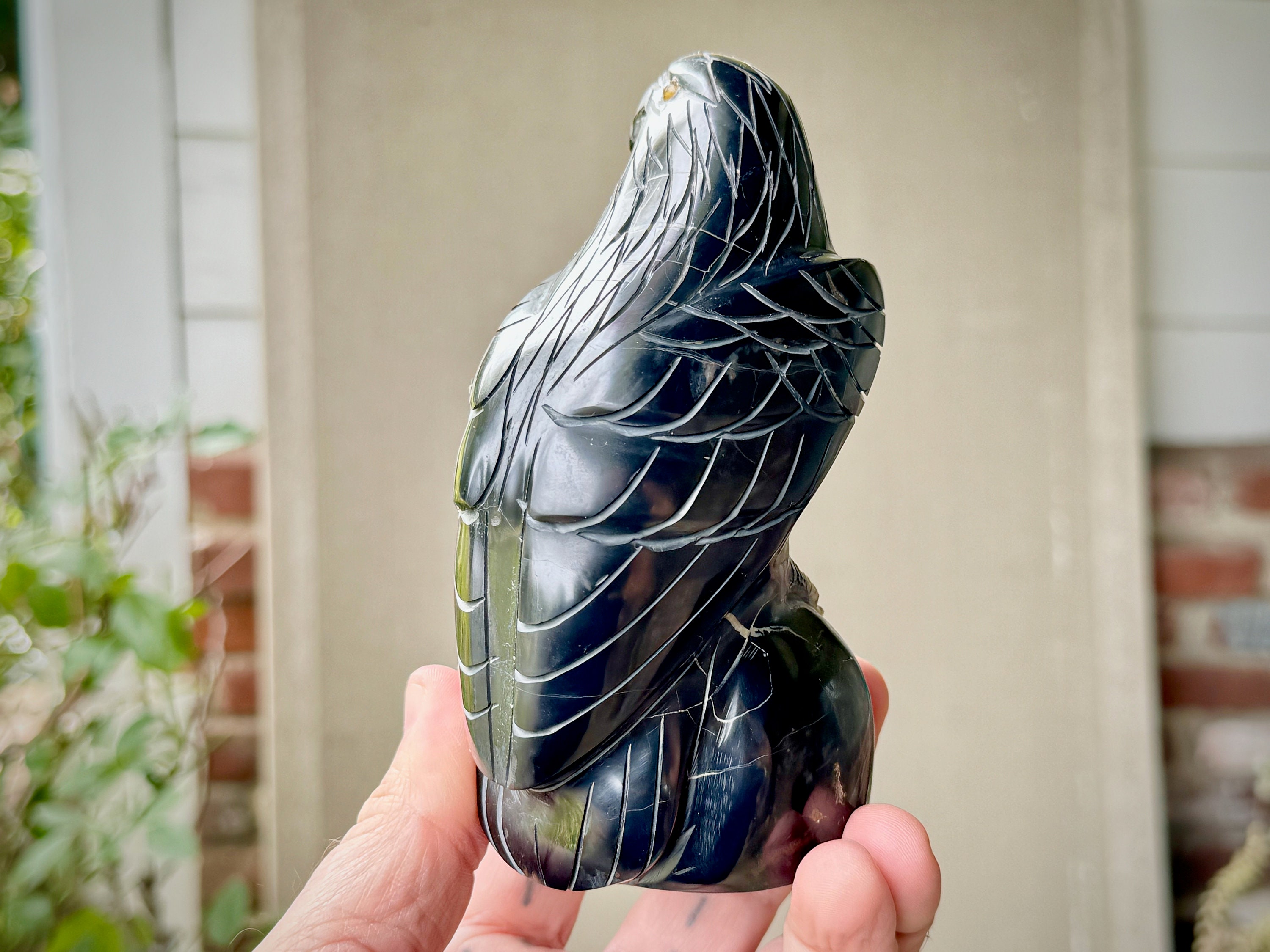 Andean Eagle Statue by Peruvian Artist Ozwaldo Perez, Hand Carved from ...