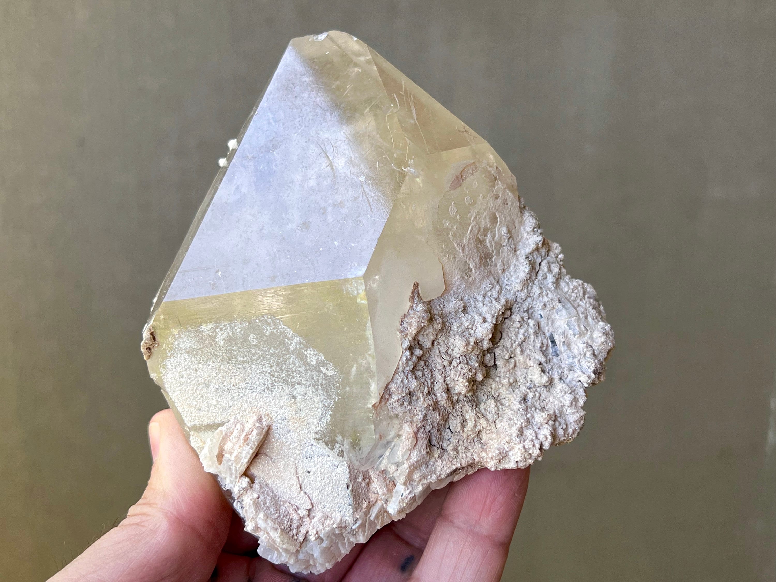 RESERVED for JULIE Quartz with Citrine Inclusion and Indicolite, Large ...