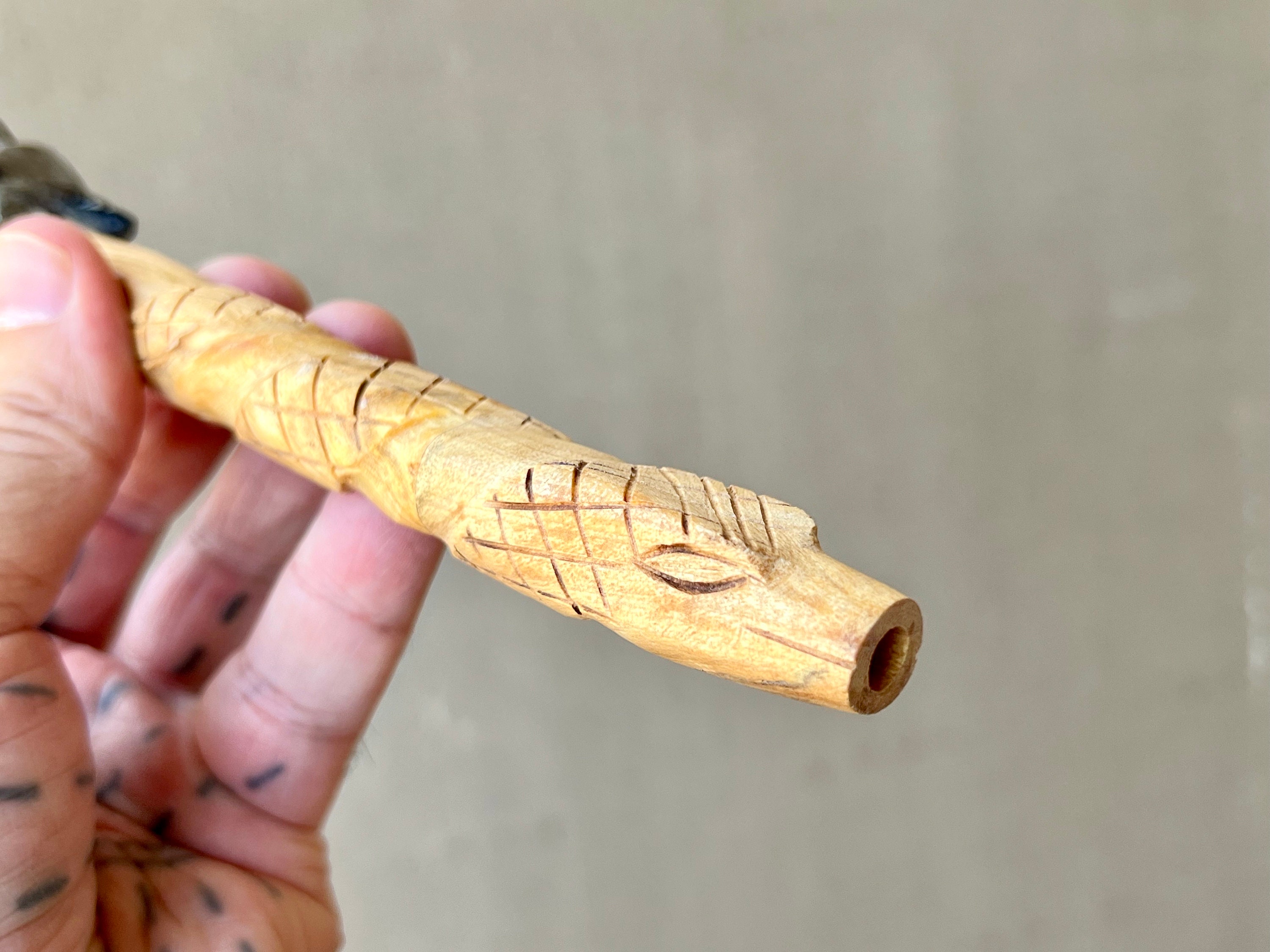 Incan Trilogy Tepi Pipe, Palo Santo Wood & Stone Tepi with Puma, Condor ...