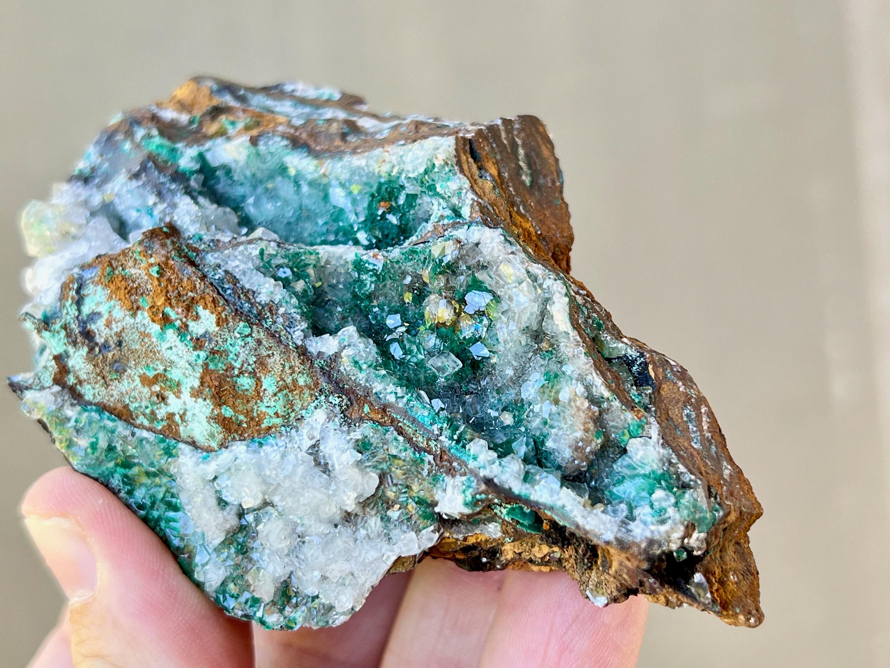 Chrysocolla with Rare Crystallized Selenite Inclusions, Rare Find ...