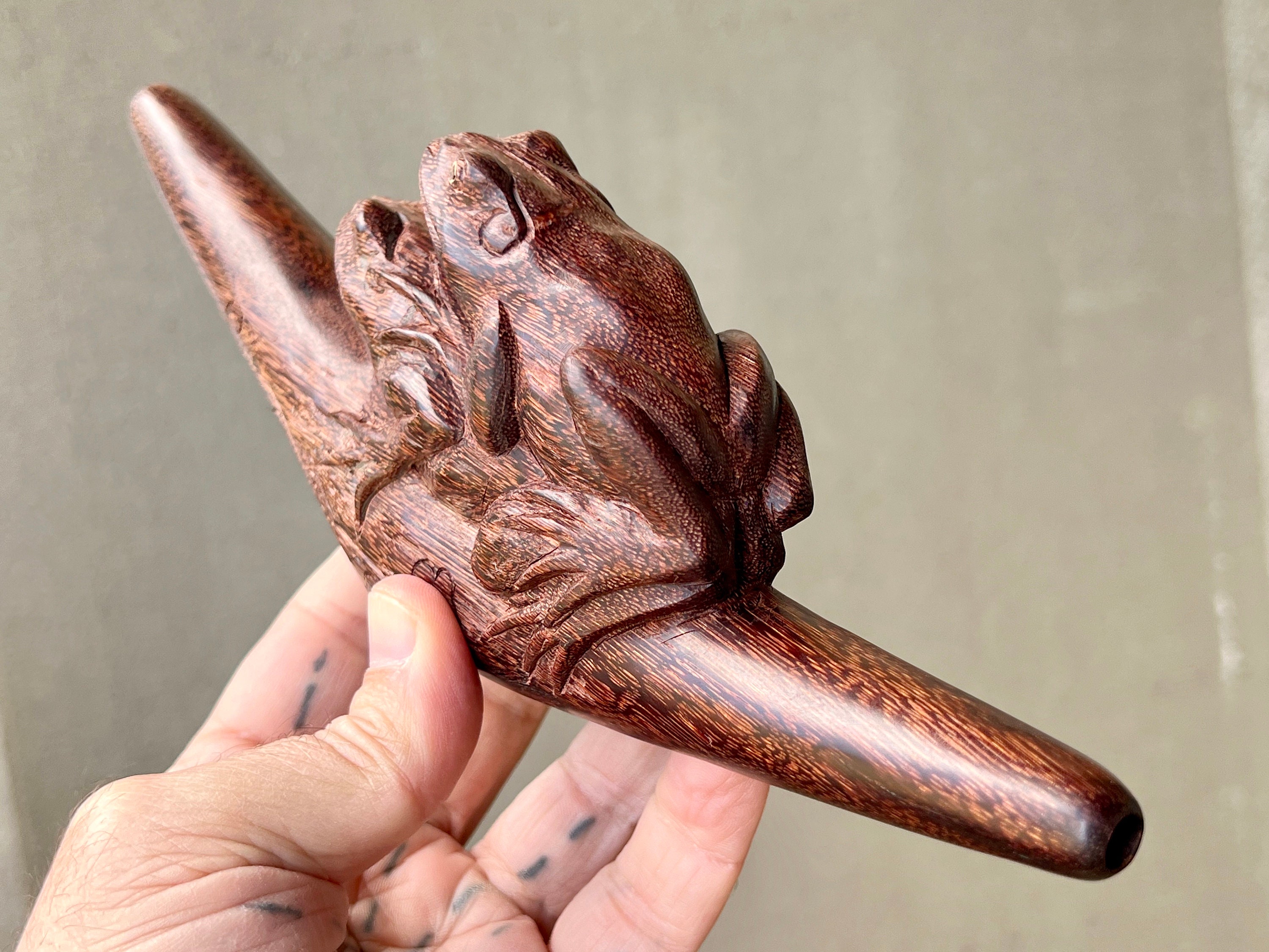 Frog Tepi Pipe, Your Choice of Two Styles, Single Block Toad Tepi, Hand ...