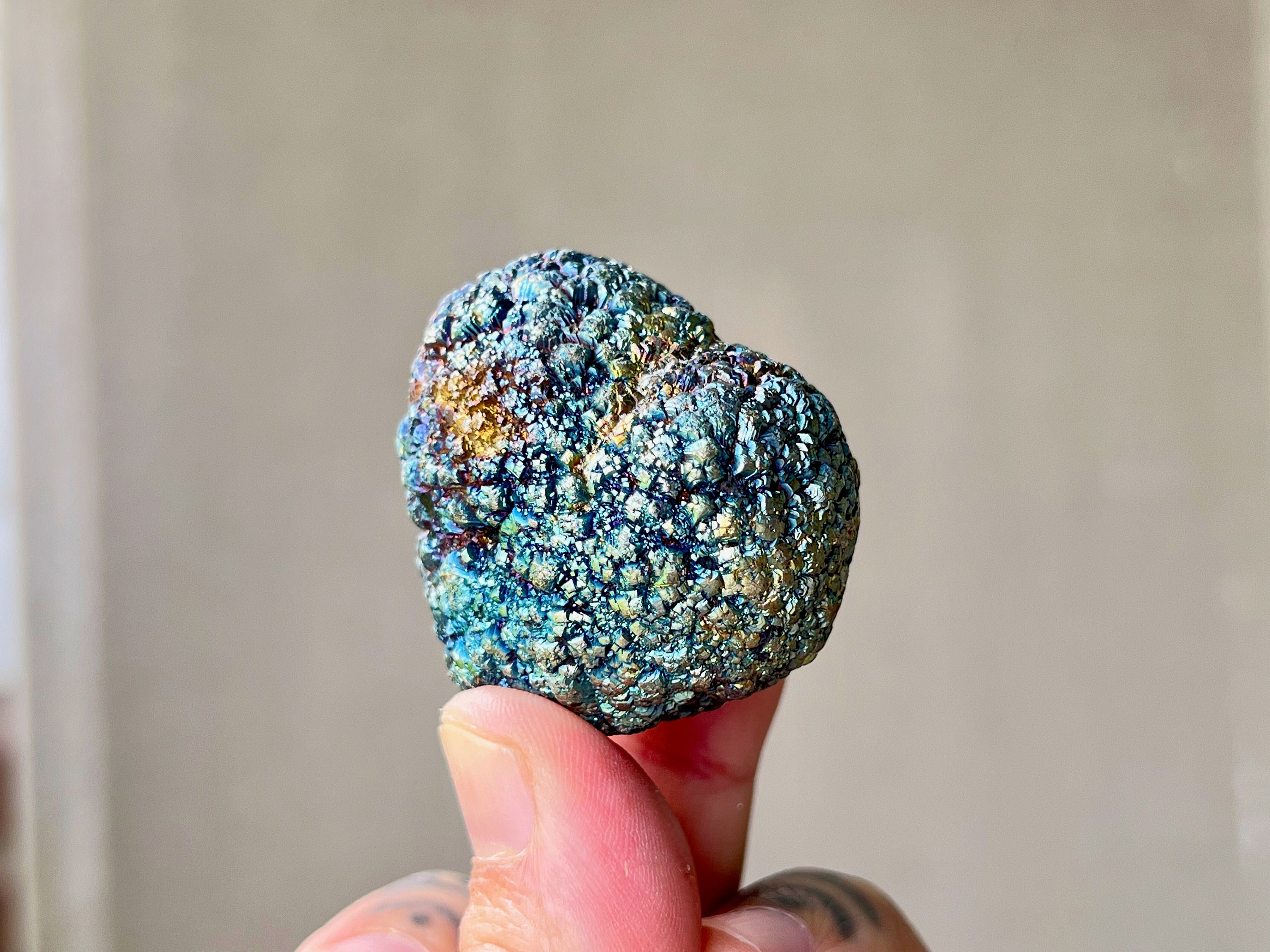 Rainbow Marcasite Nodule with Natural Iridescence, 131g, Golden ...