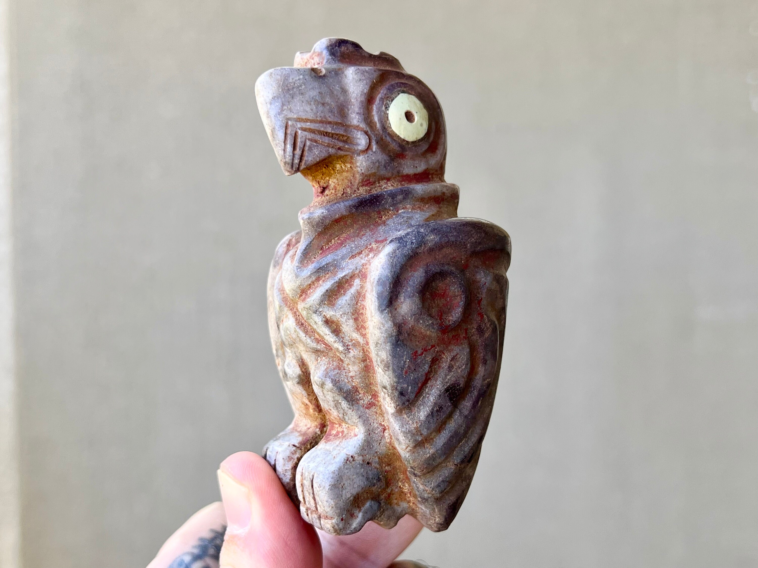 Incan Condor Statue by Peruvian Artist José Aguilar, Carved Crystal ...