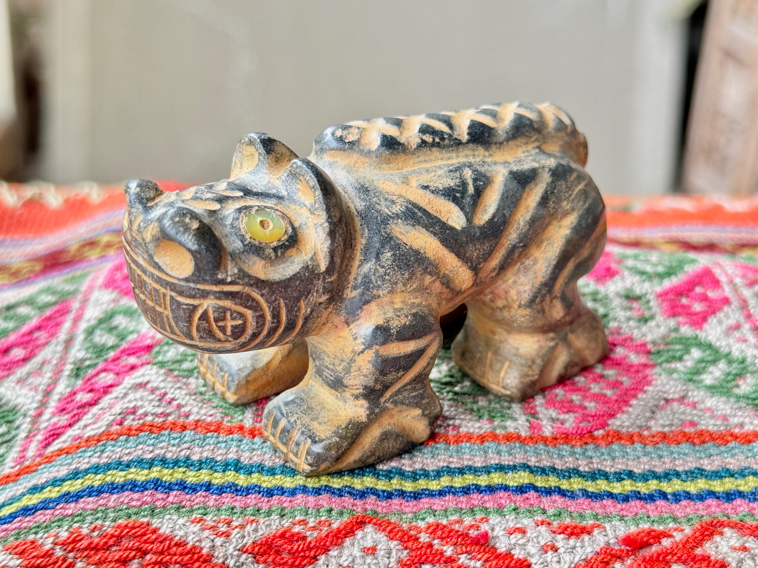 Jaguar Puma Totem by Artist Ruben Layme in Peru's Sacred Valley, Carved ...